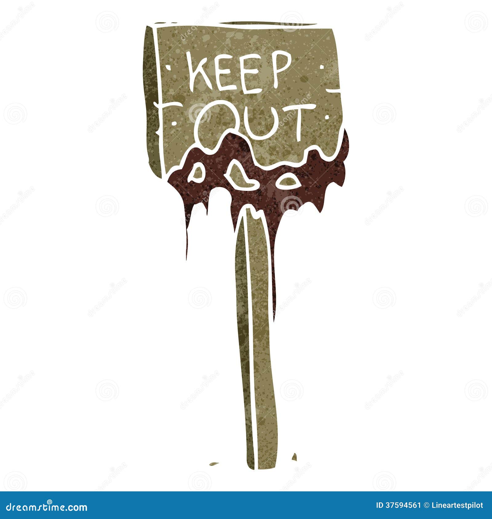 Retro Cartoon Keep Out Sign Stock Vector - Illustration of crazy, sign ...