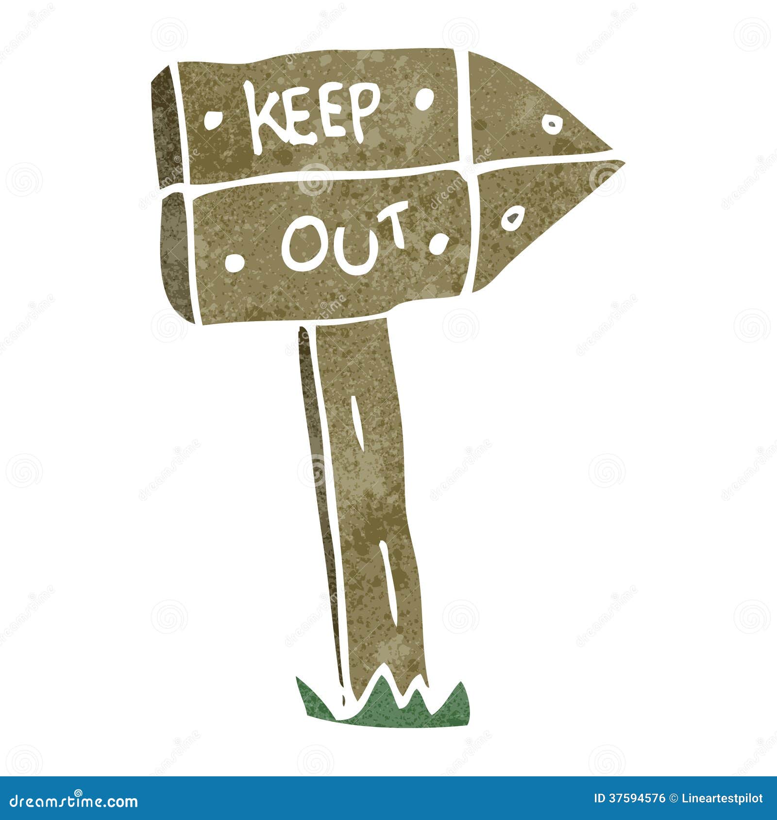 Retro Cartoon Keep Out Sign Stock Vector - Illustration of traditional ...