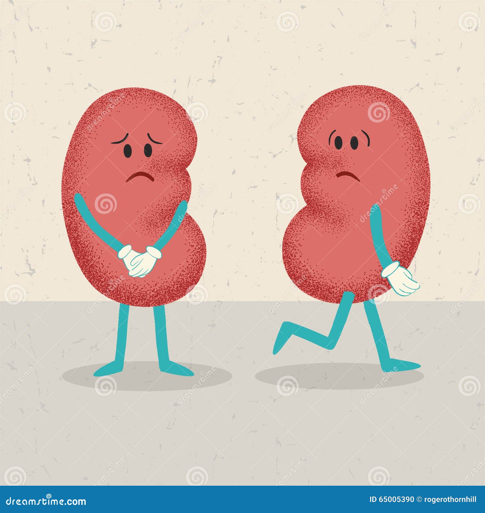 Retro cartoon of 2 kidneys stock vector. Illustration of failure - 65005390