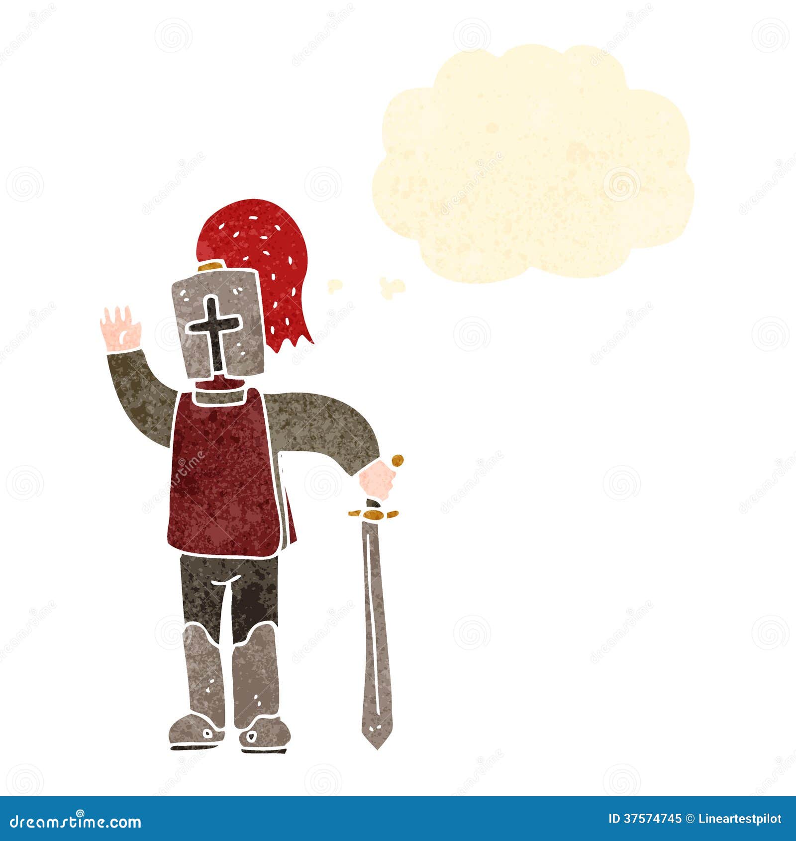 Retro cartoon knight stock vector. Illustration of cartoon - 37574745