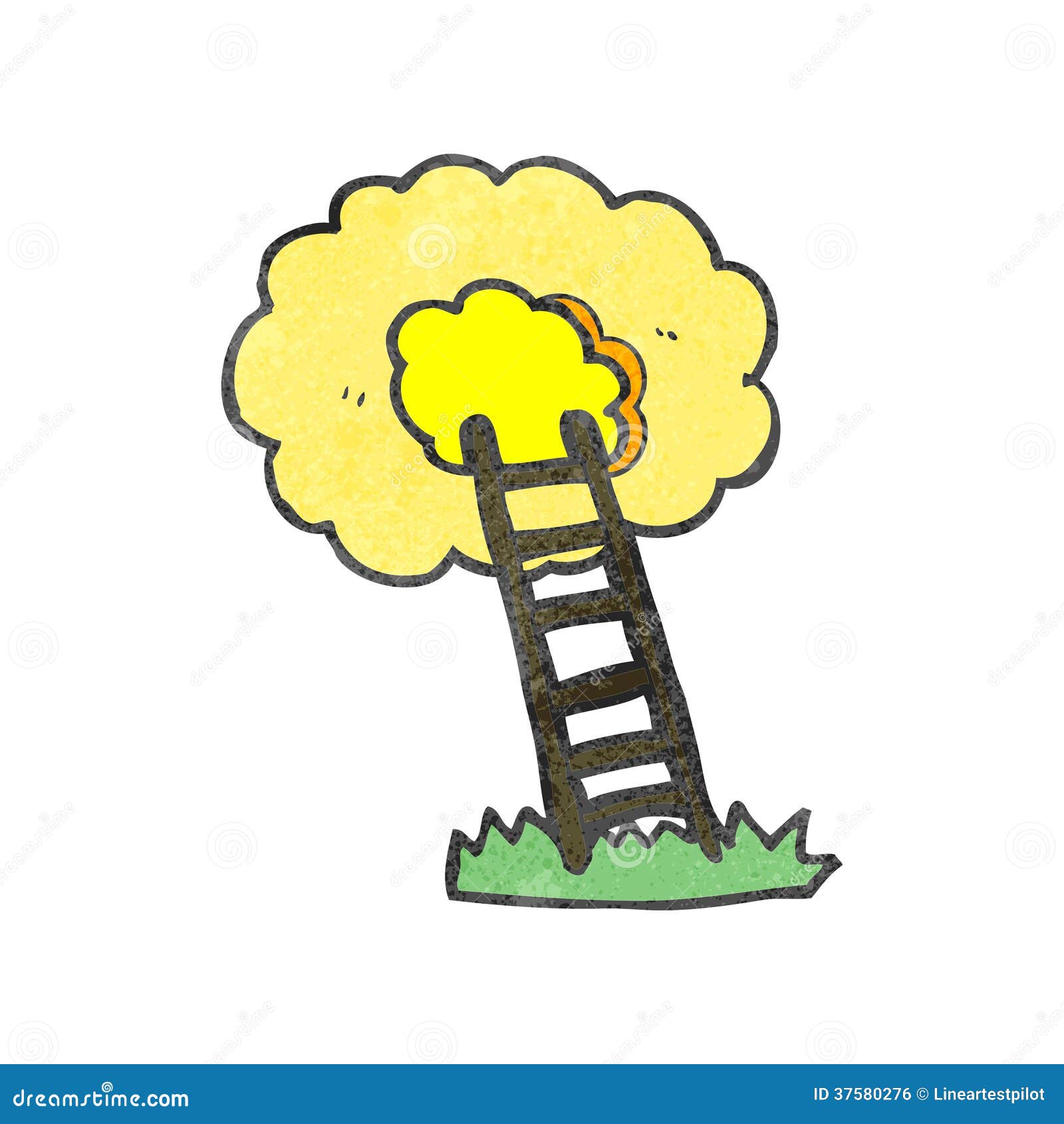 Retro Cartoon Ladder To Heaven Stock Vector - Illustration of character ...