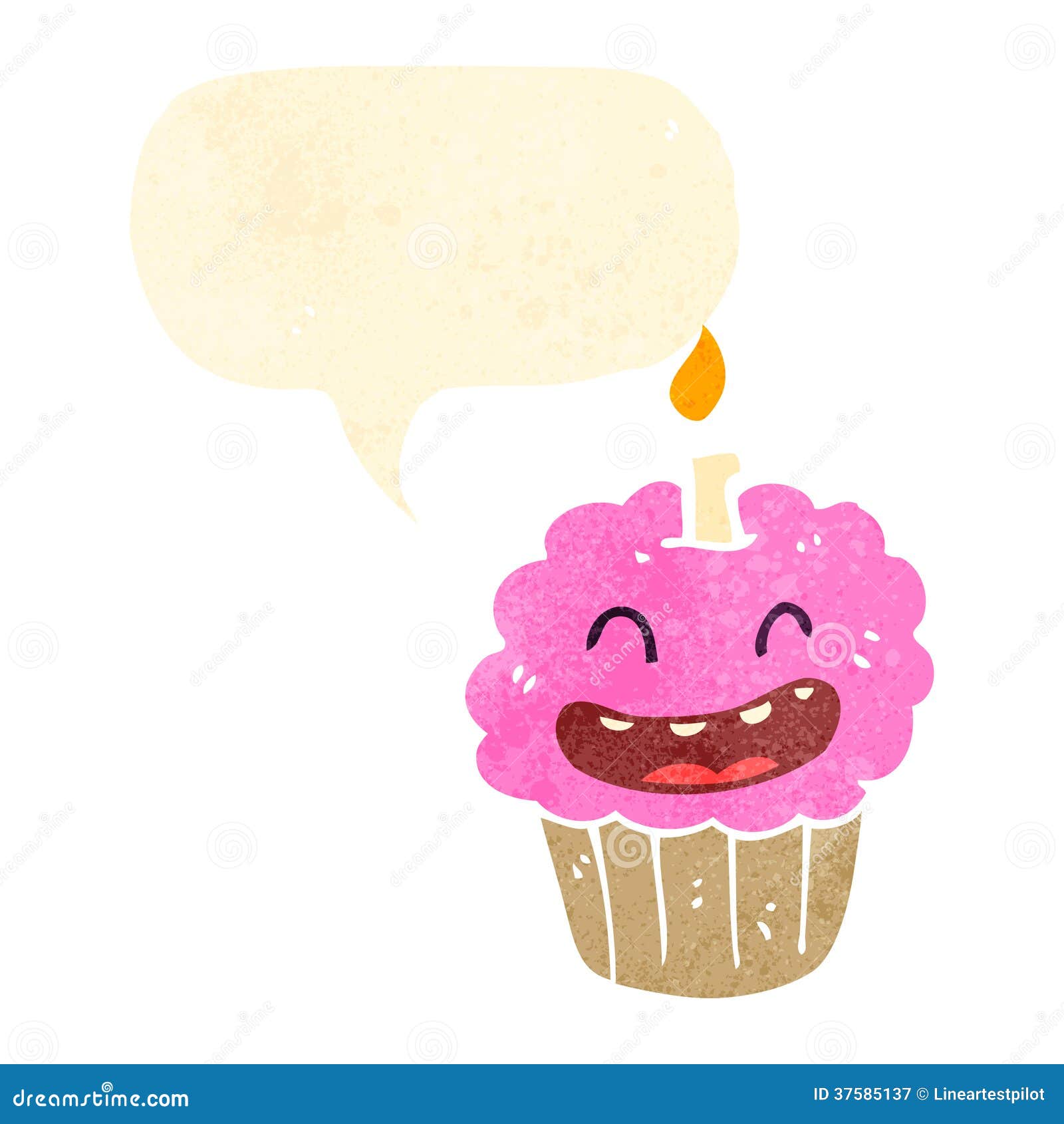 Retro Cartoon Laughing Cupcake Stock Illustration - Illustration of ...