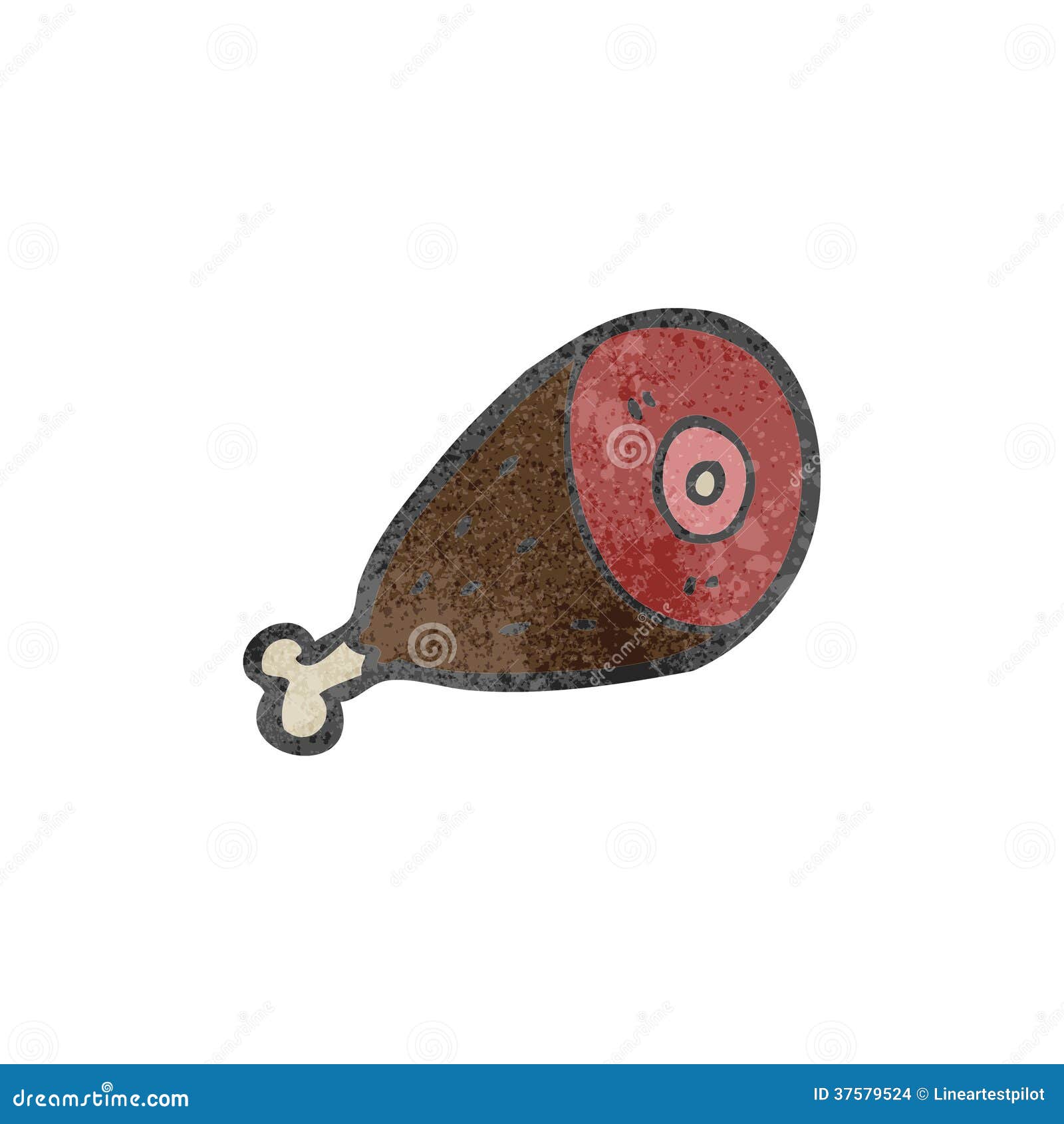 Retro cartoon leg of meat stock vector. Illustration of watercolor ...