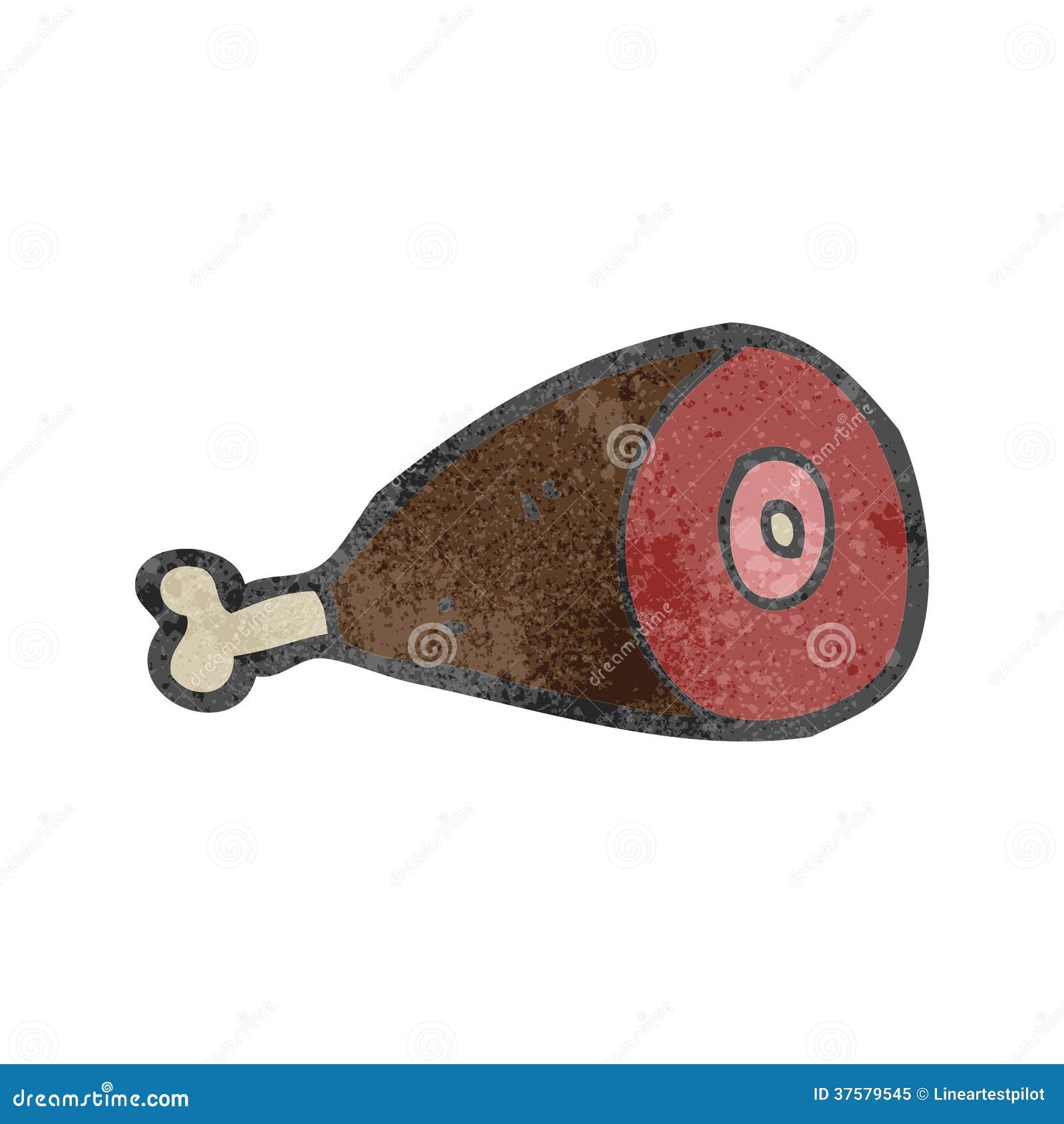 Retro cartoon leg of meat stock vector. Illustration of clip - 37579545