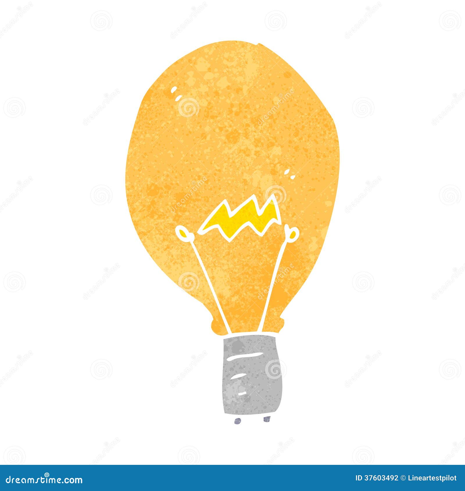Retro cartoon light bulb stock illustration. Illustration of ...