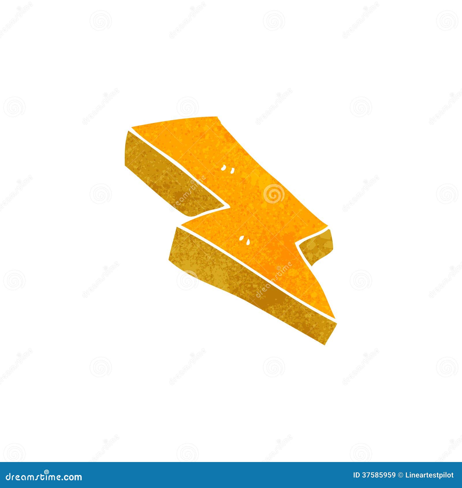 Retro Cartoon Lightning Bolt Symbol Stock Vector - Illustration of ...