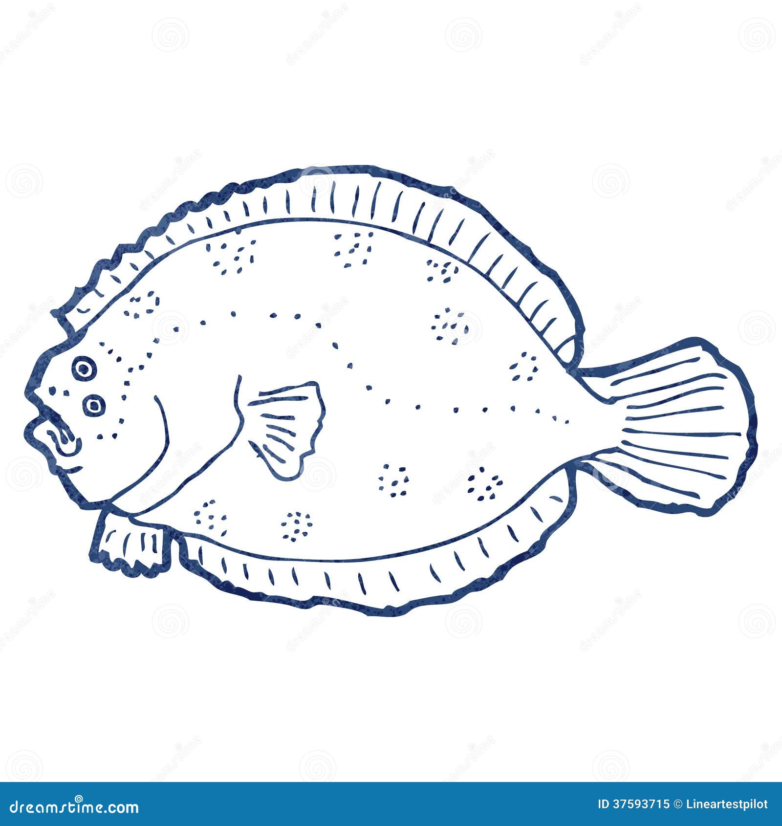 Retro Cartoon Line Drawing Kipper Stock Vector - Illustration of flat ...