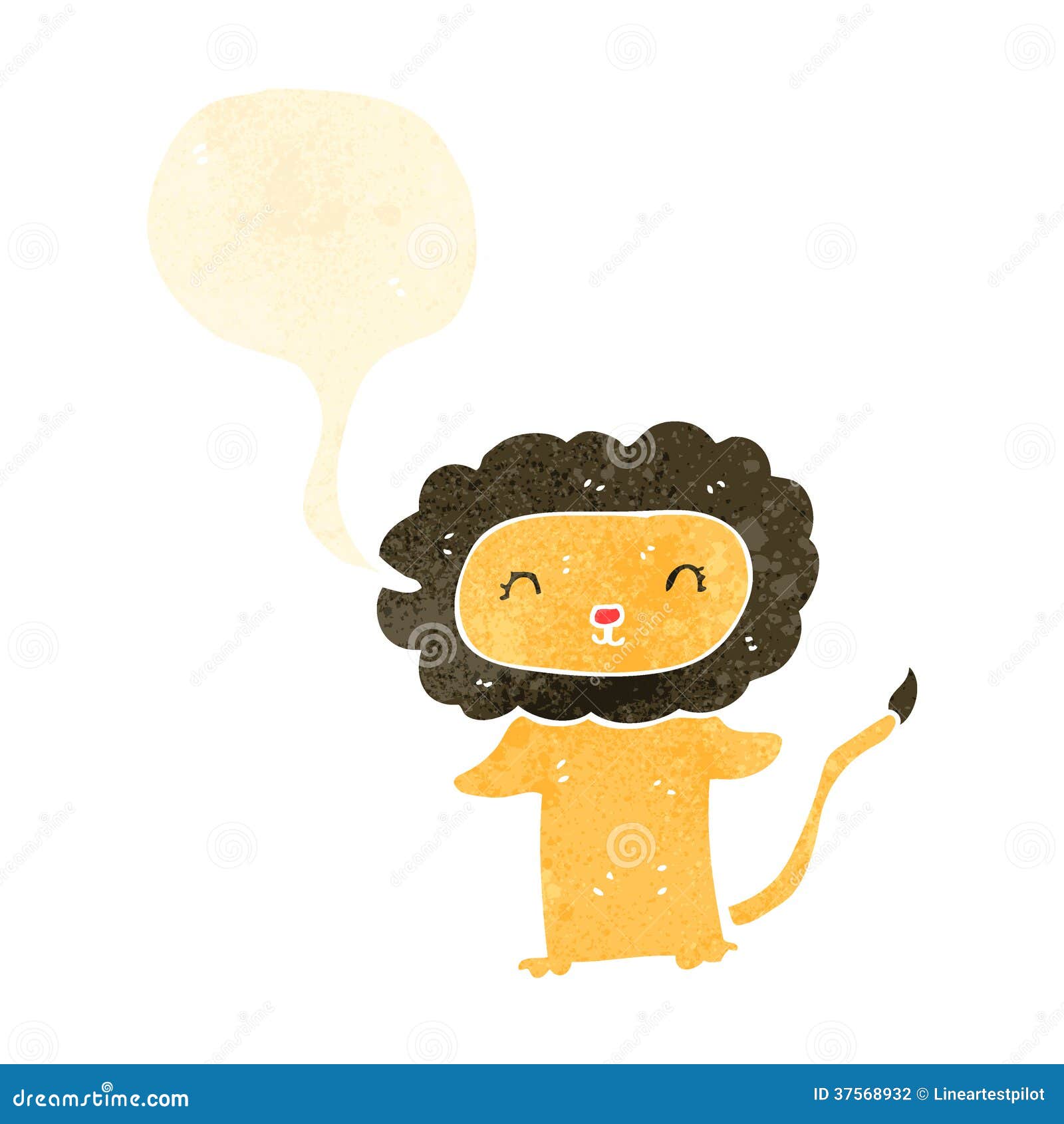 Retro cartoon lion stock vector. Illustration of textured - 37568932