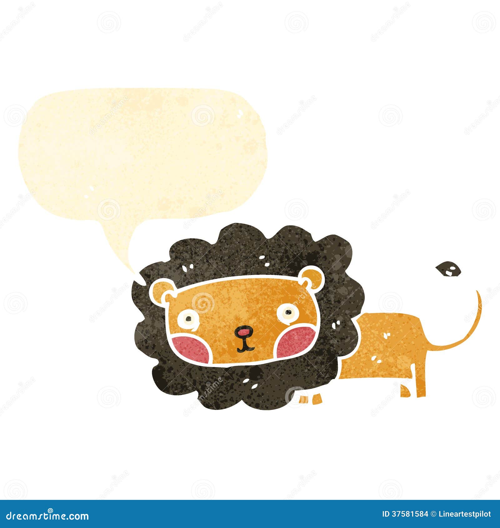 Retro cartoon lion stock vector. Illustration of colorful - 37581584