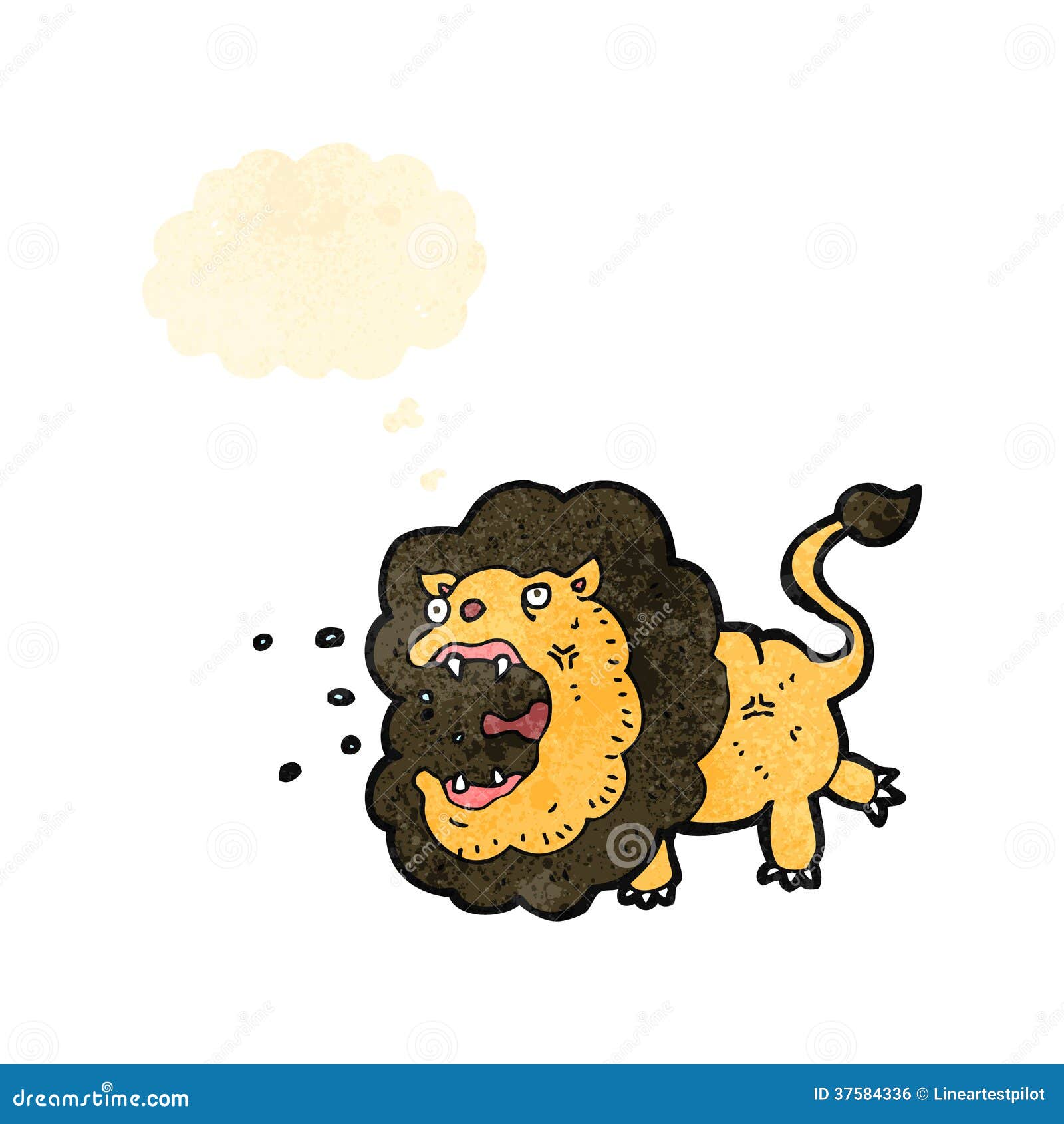 Retro cartoon lion stock illustration. Illustration of cartoon - 37584336