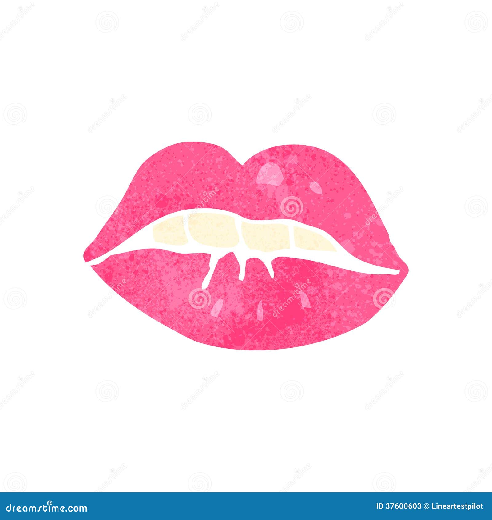Retro cartoon lips stock illustration. Illustration of biting - 37600603