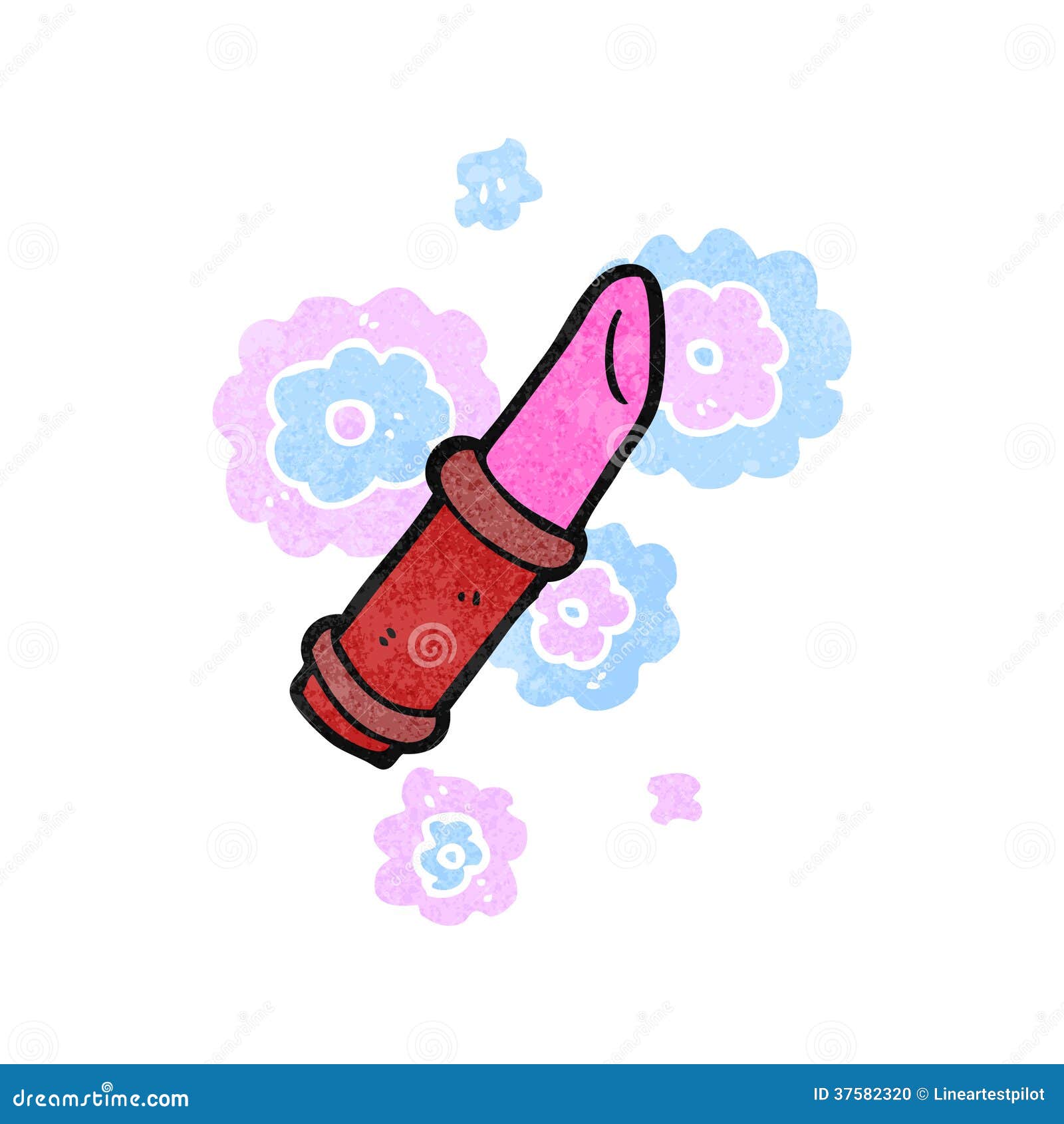 Retro cartoon lipstick stock vector. Illustration of retro - 37582320
