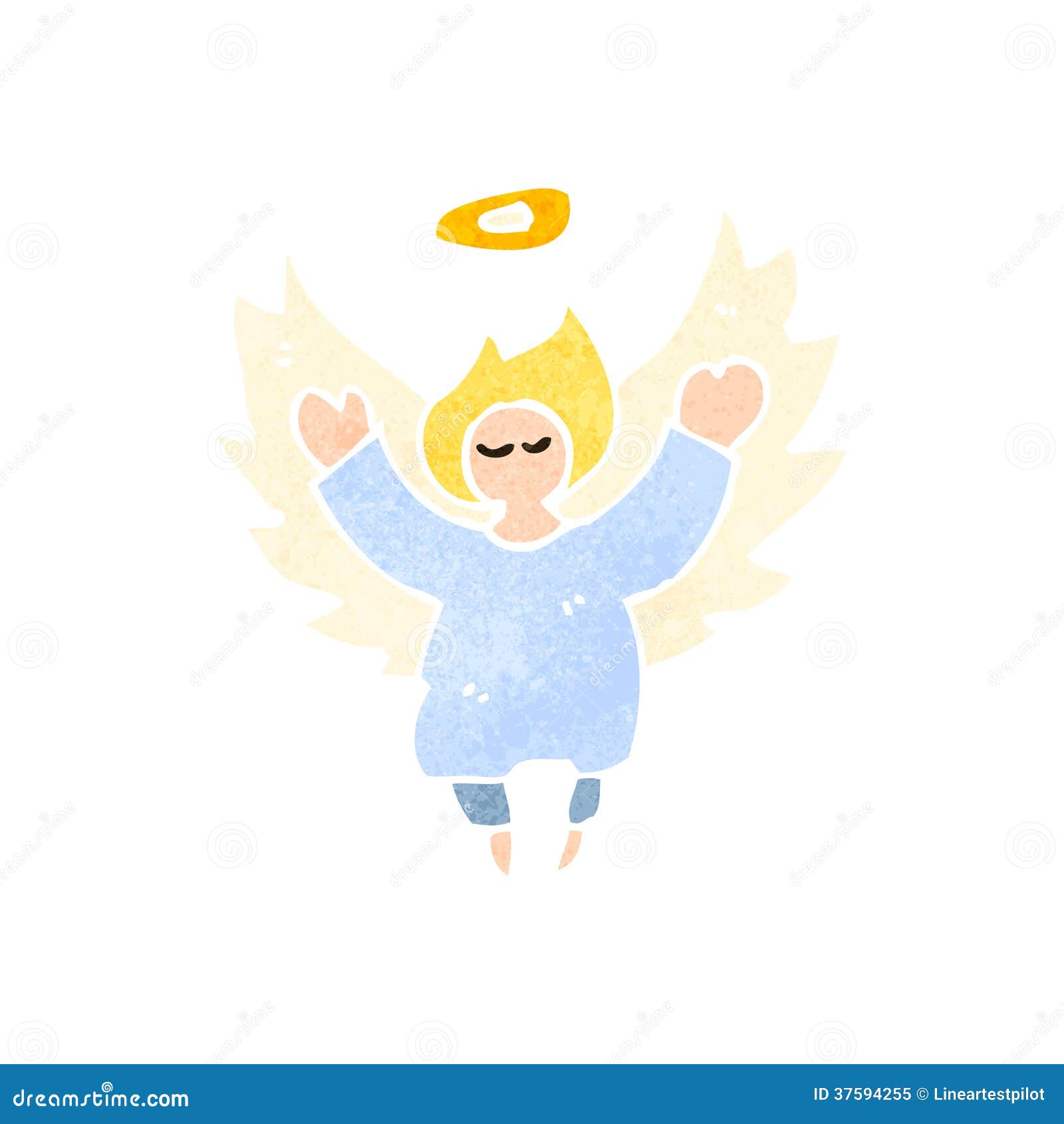 Retro cartoon little angel stock vector. Illustration of cute - 37594255