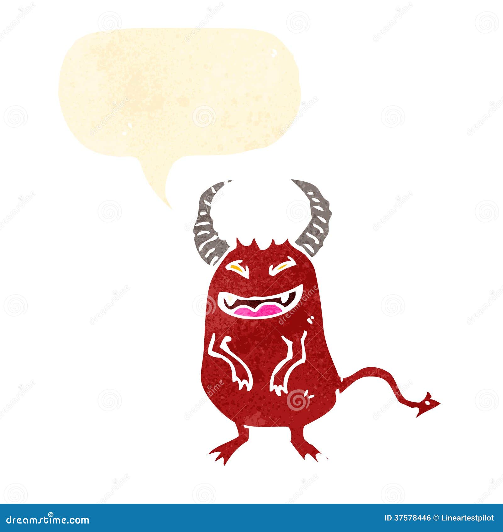 Retro cartoon little devil stock vector. Illustration of retro - 37578446