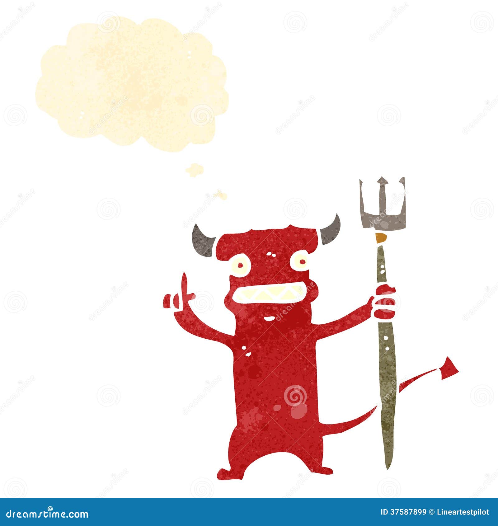 Retro cartoon little devil stock vector. Illustration of balloon - 37587899