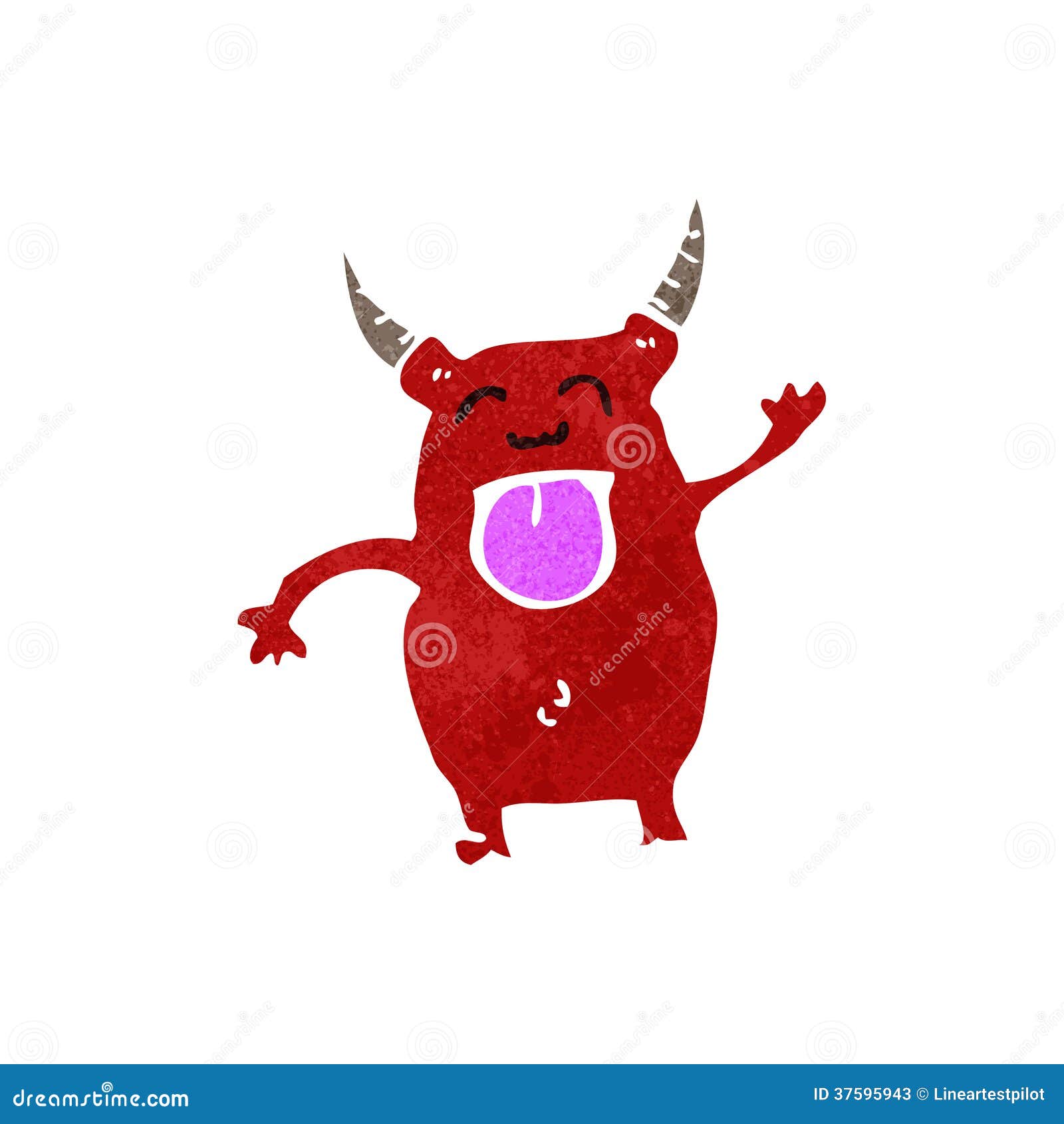 Retro cartoon little devil stock vector. Illustration of watercolor ...