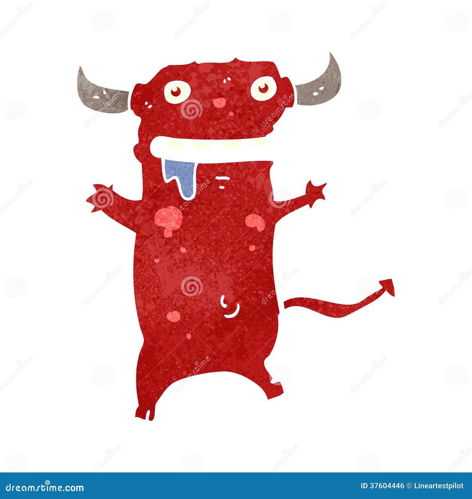 Retro cartoon little devil stock illustration. Illustration of ...
