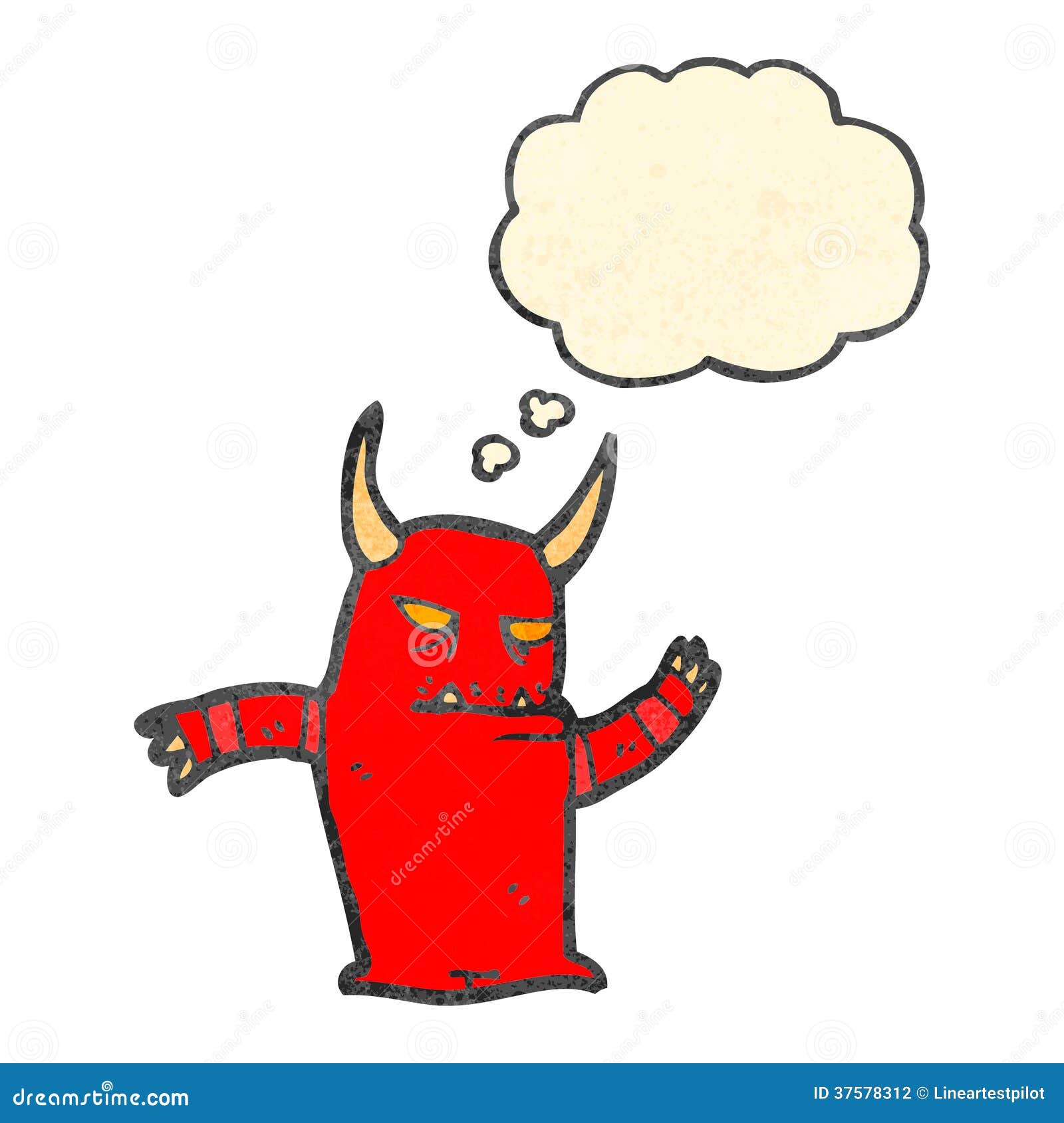 Retro Cartoon Little Devil Dancing Stock Vector - Illustration of devil ...