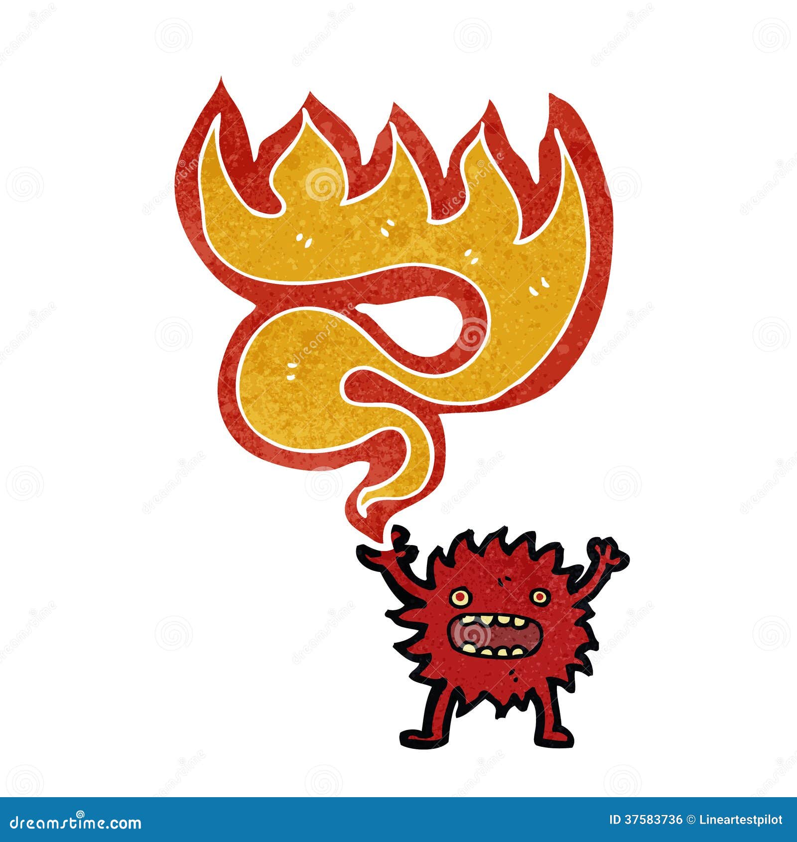 Retro Cartoon Little Fire Monster Stock Illustrations – 122 Retro ...