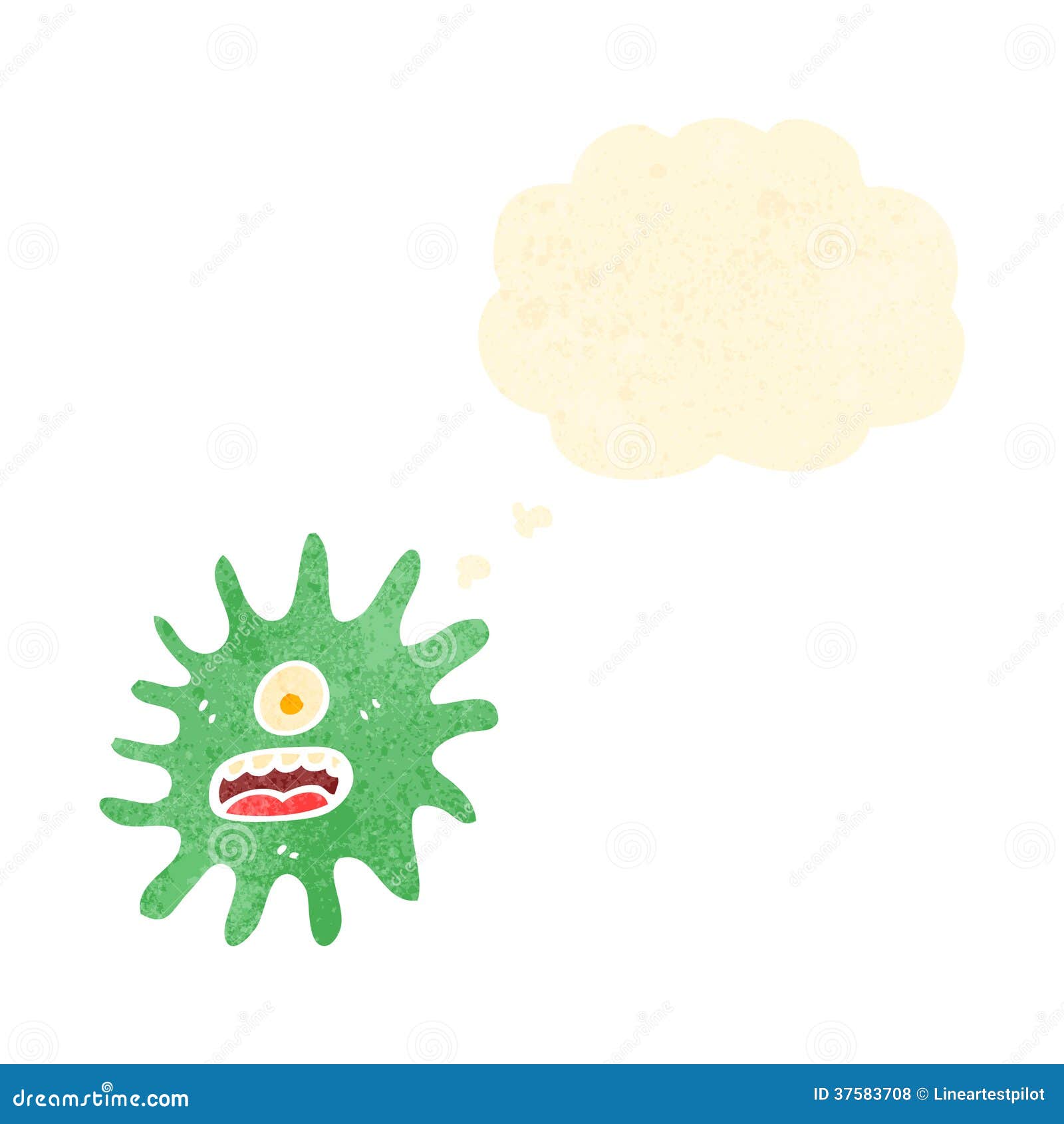 Retro cartoon little germ stock illustration. Illustration of thought ...