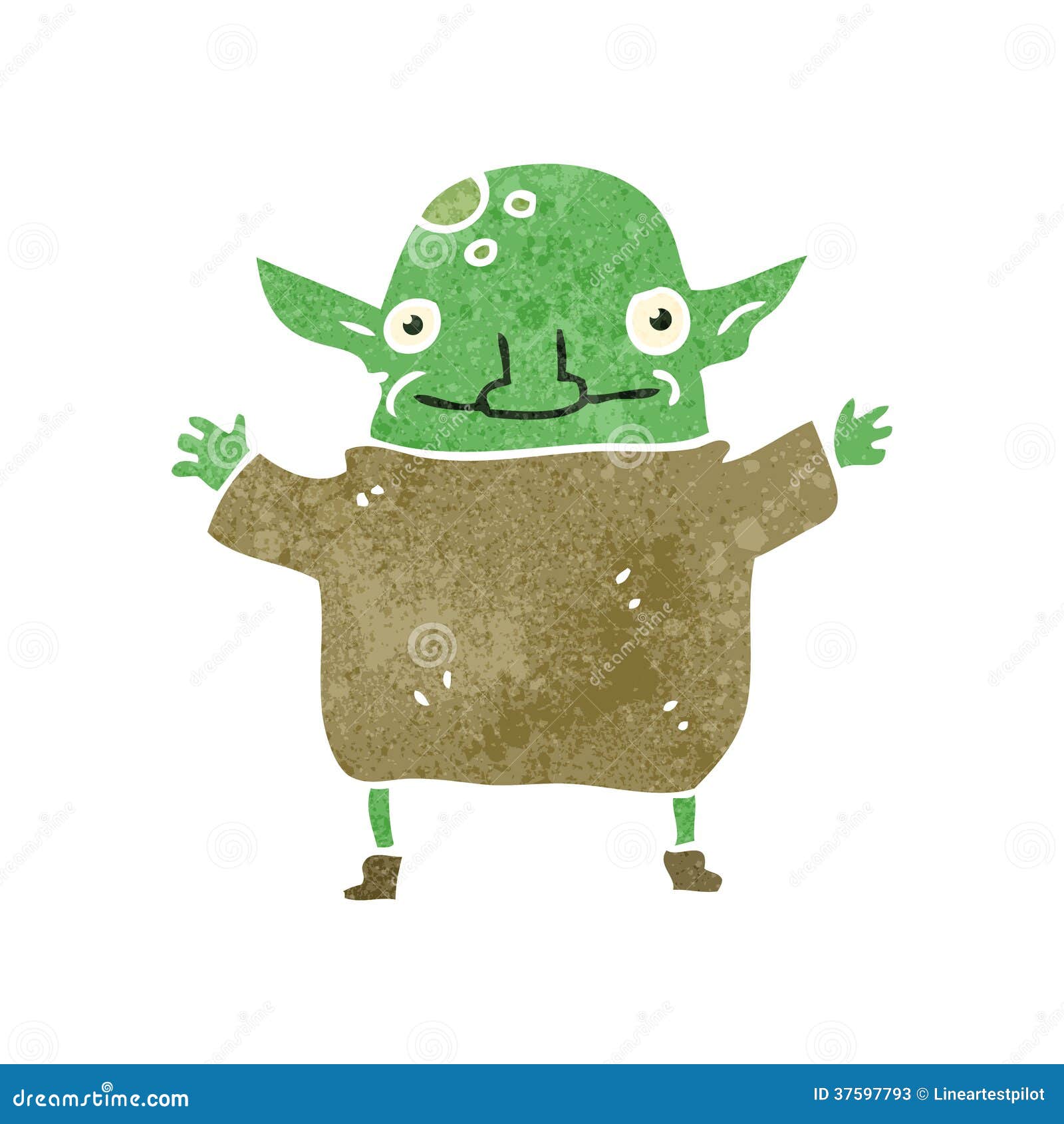 Retro Cartoon Little Goblin Stock Vector - Illustration of fashioned ...