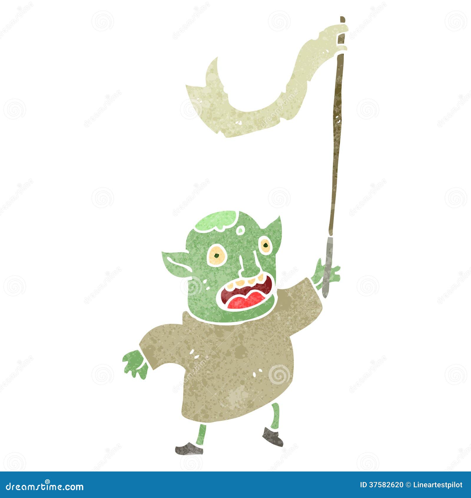 Little Goblin, Coloring Book, Funny Illustration Cartoon Vector ...
