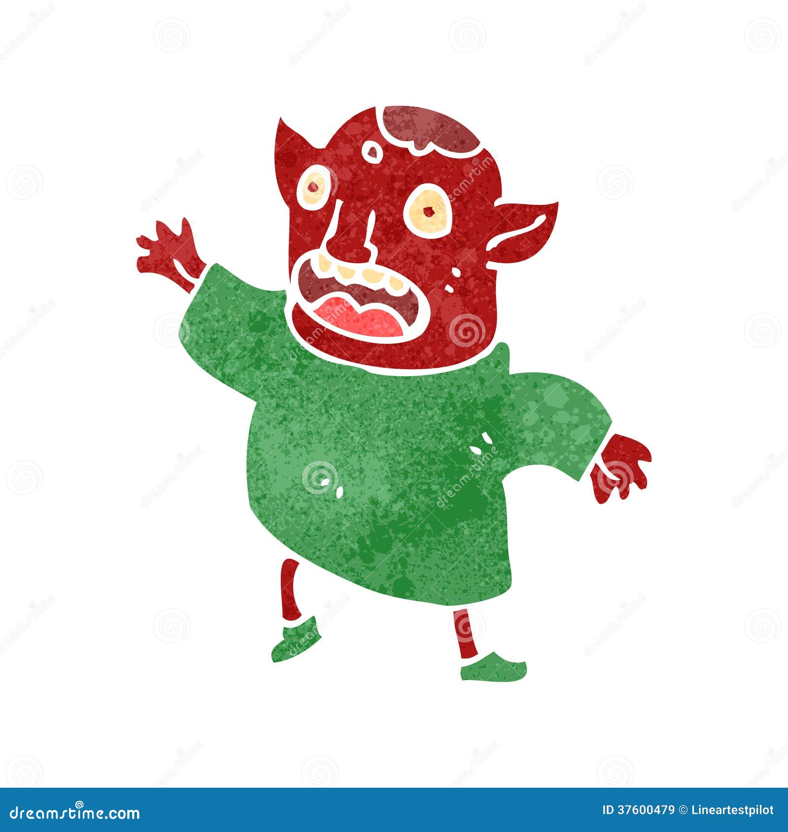 Retro cartoon little imp stock illustration. Illustration of painted ...