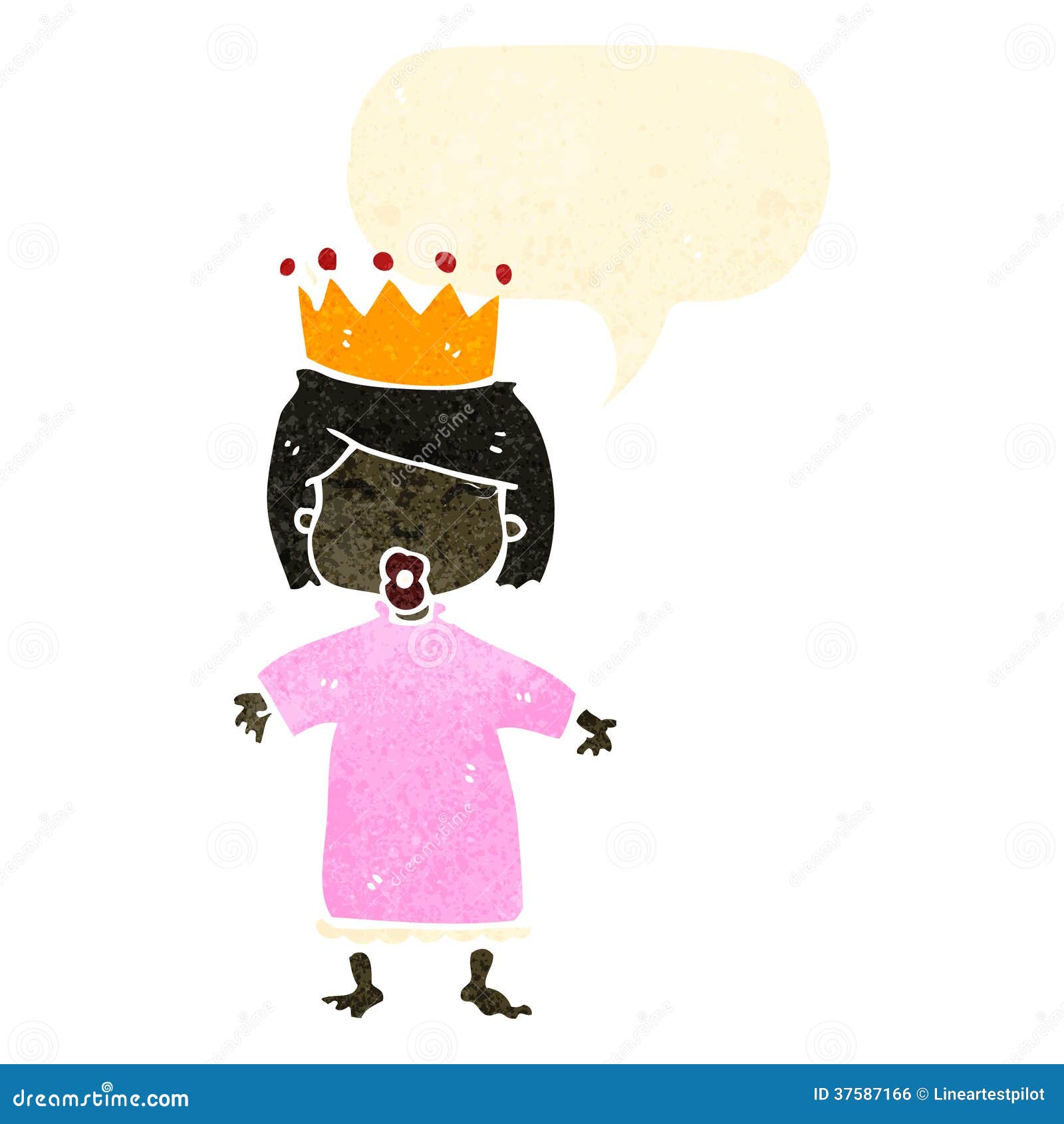 Retro Cartoon Little Princess Stock Vector - Illustration of cartoon ...