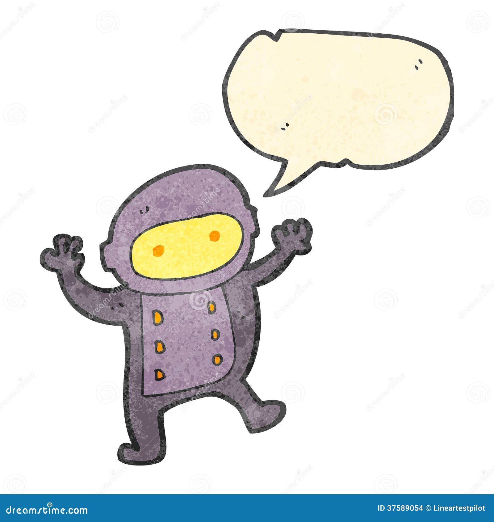 Retro Cartoon Little Spaceman Stock Vector - Illustration of cartoon ...