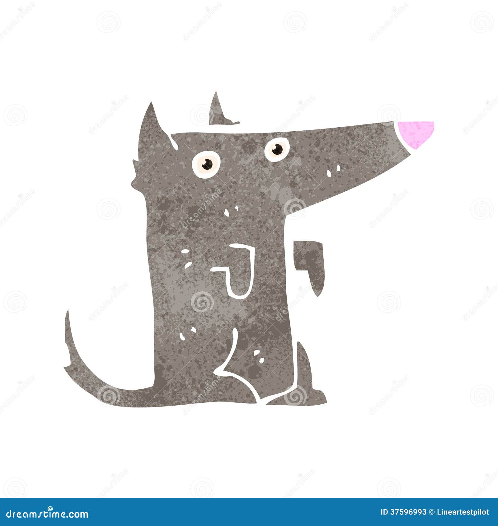 Retro Cartoon Little Wolf Cub Stock Illustration - Illustration of ...