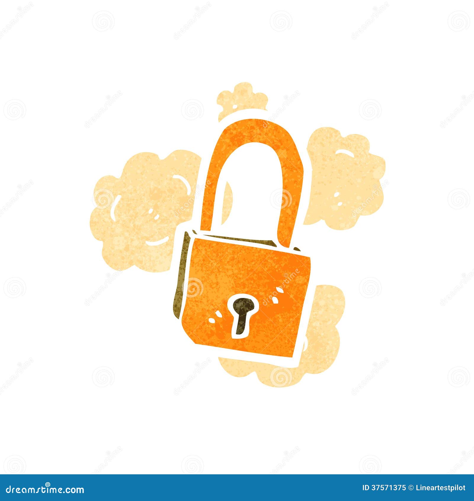 Retro cartoon lock stock vector. Illustration of sign - 37571375