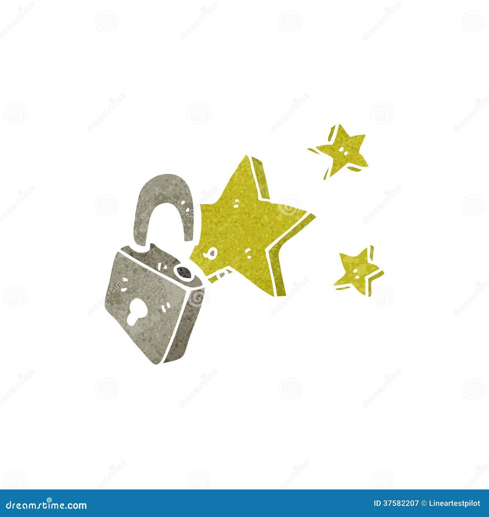 Retro cartoon lock symbol stock vector. Illustration of traditional ...
