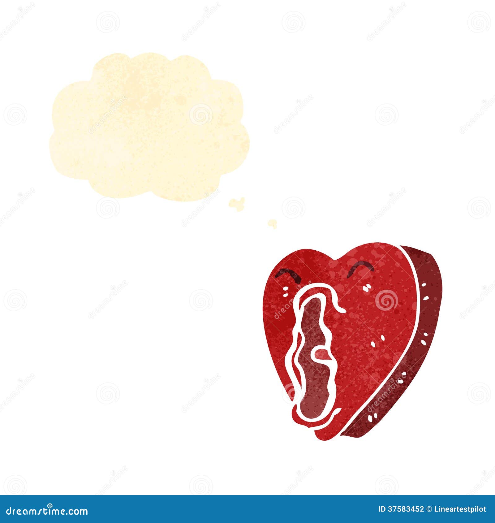 Retro cartoon love heart stock vector. Illustration of clip - 37583452