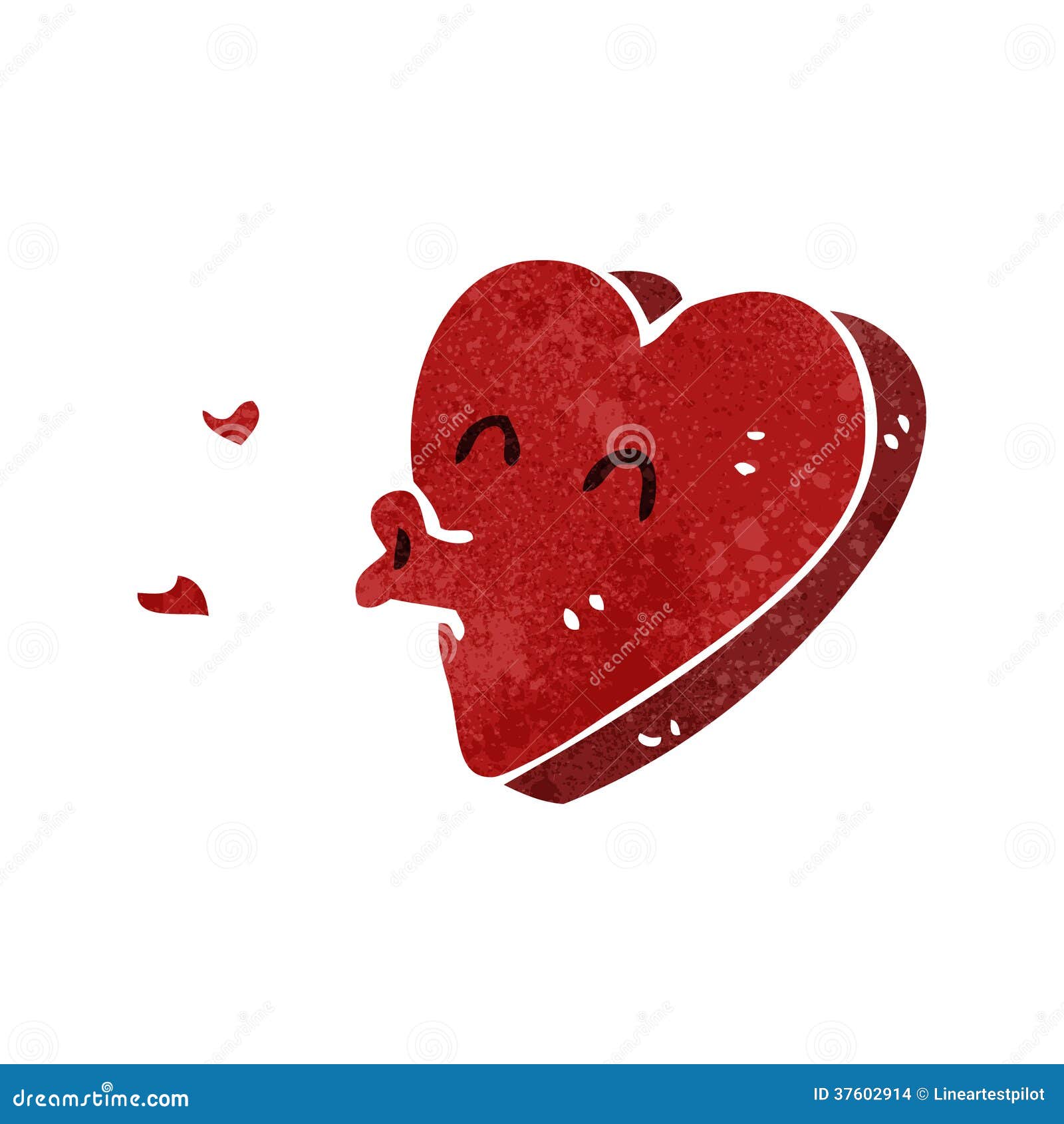 Retro cartoon love heart stock illustration. Illustration of grunge ...