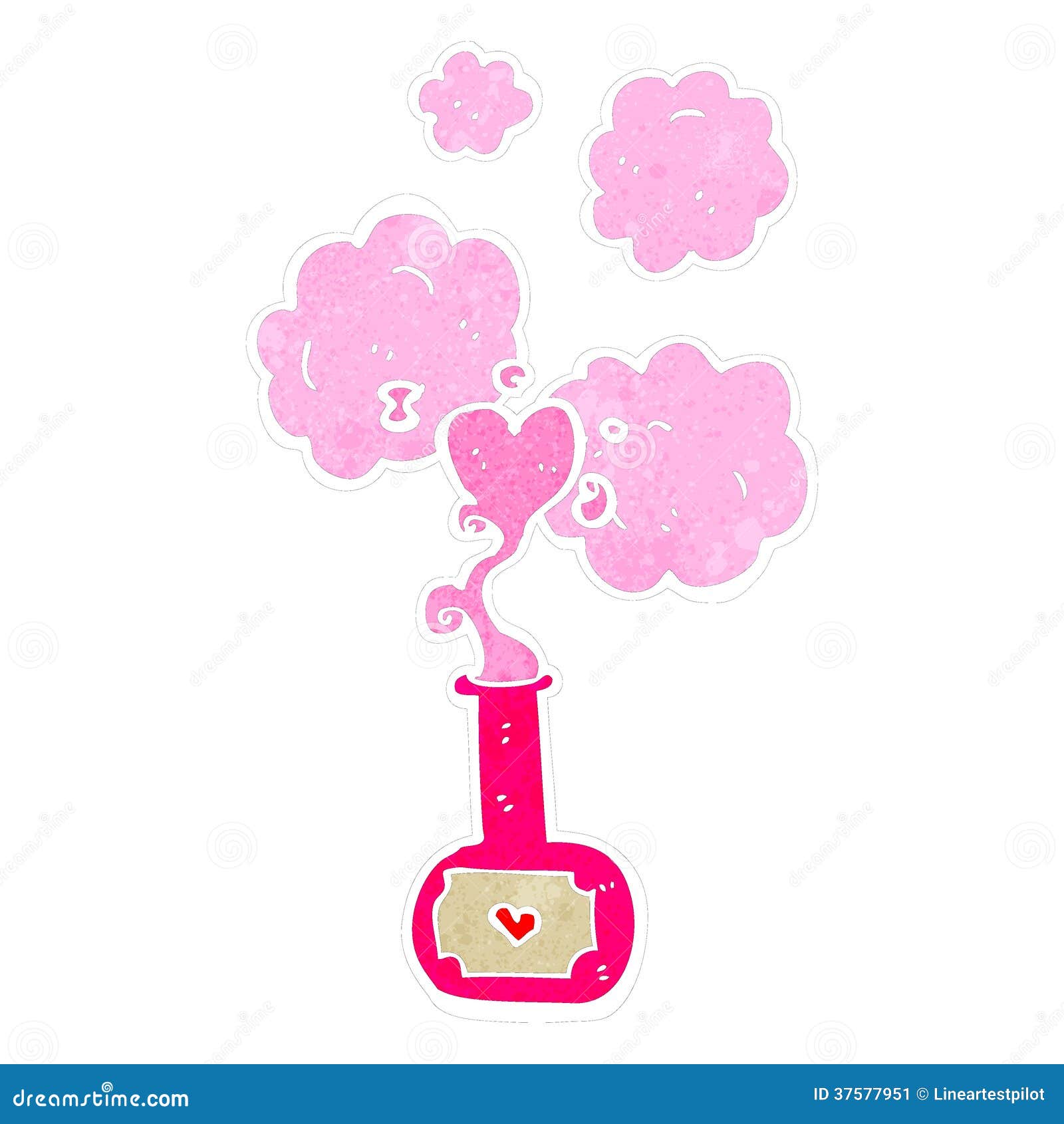 Retro cartoon love potion stock vector. Illustration of watercolor ...