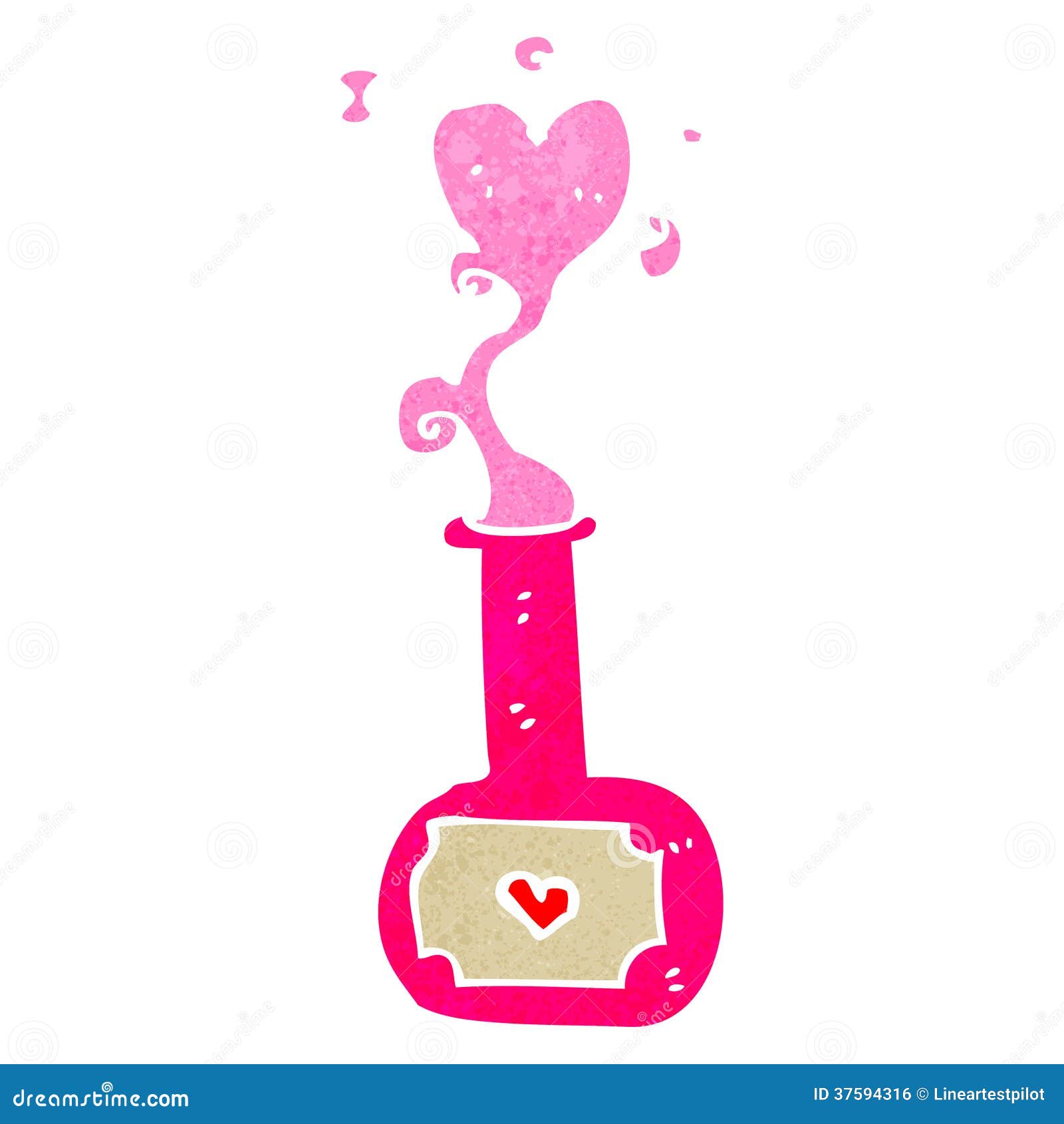Retro cartoon love potion stock vector. Illustration of sign - 37594316