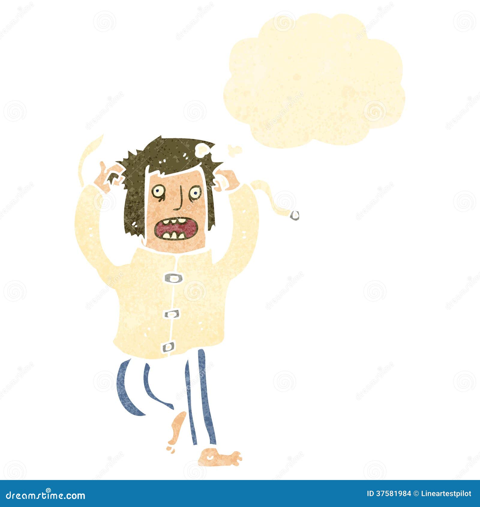 Retro cartoon mad man stock vector. Illustration of thinking - 37581984