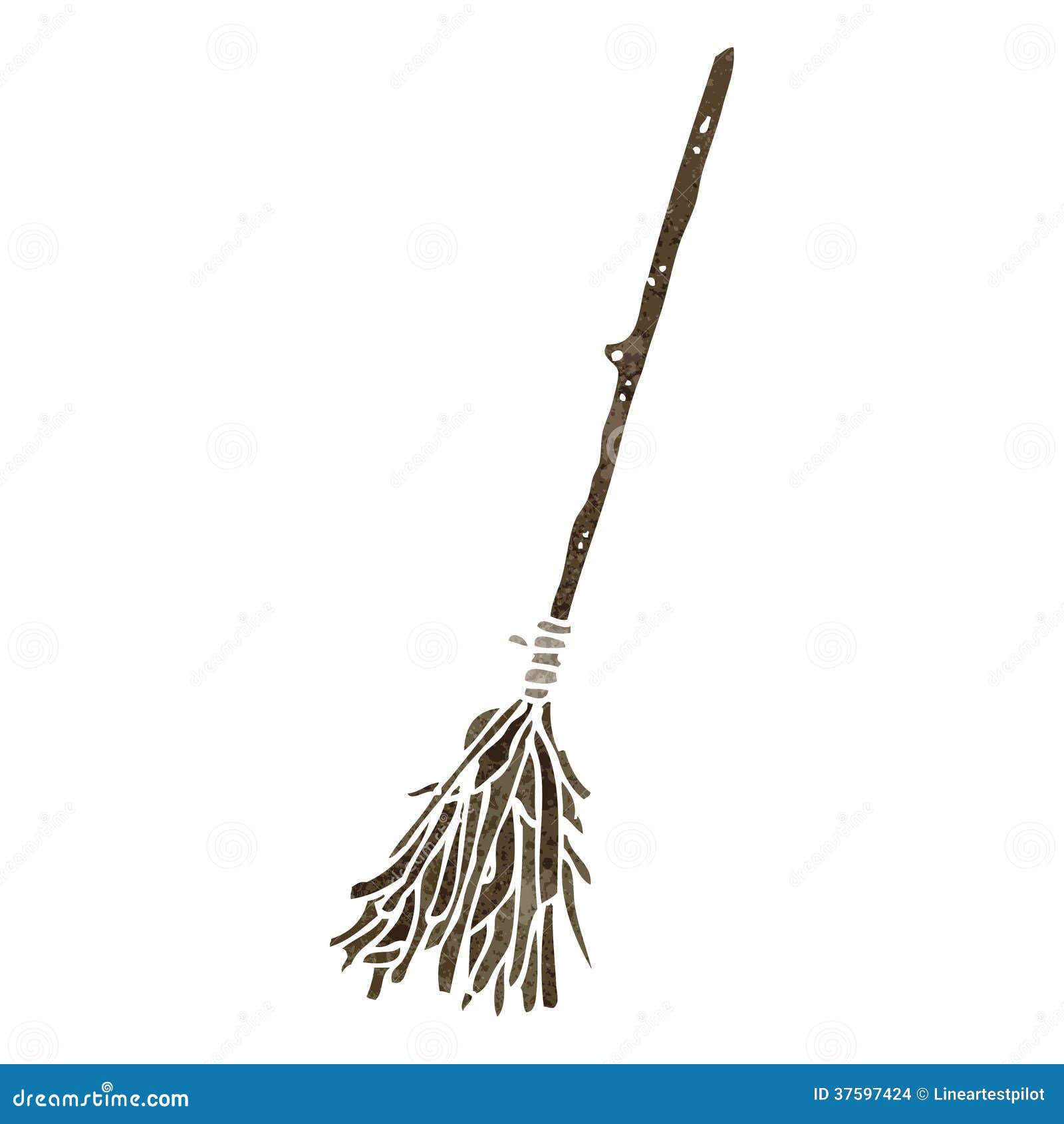 Retro cartoon magic broom stock illustration. Illustration of retro ...