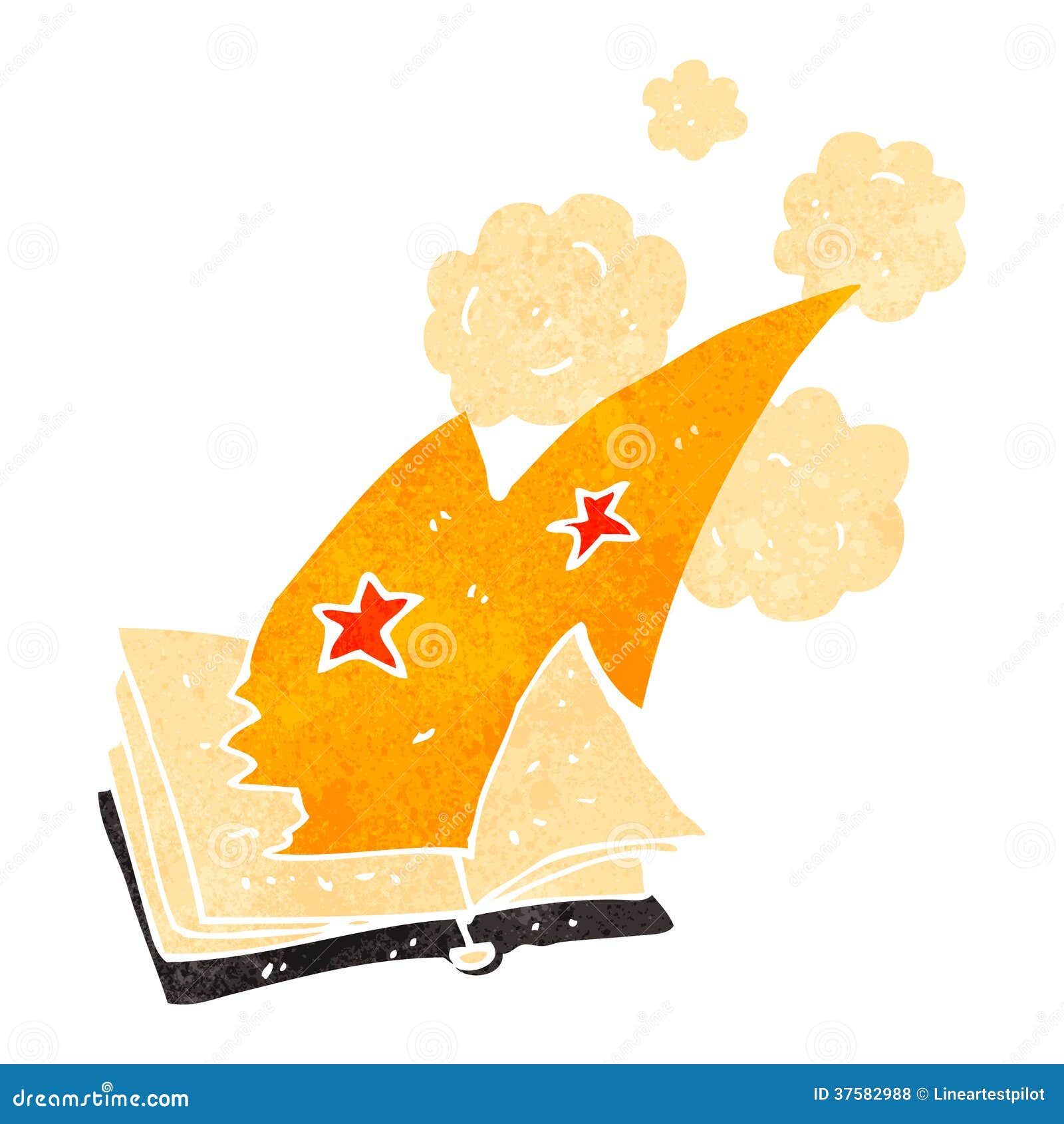 Retro Cartoon Magic Spell Book Stock Vector - Illustration of book ...