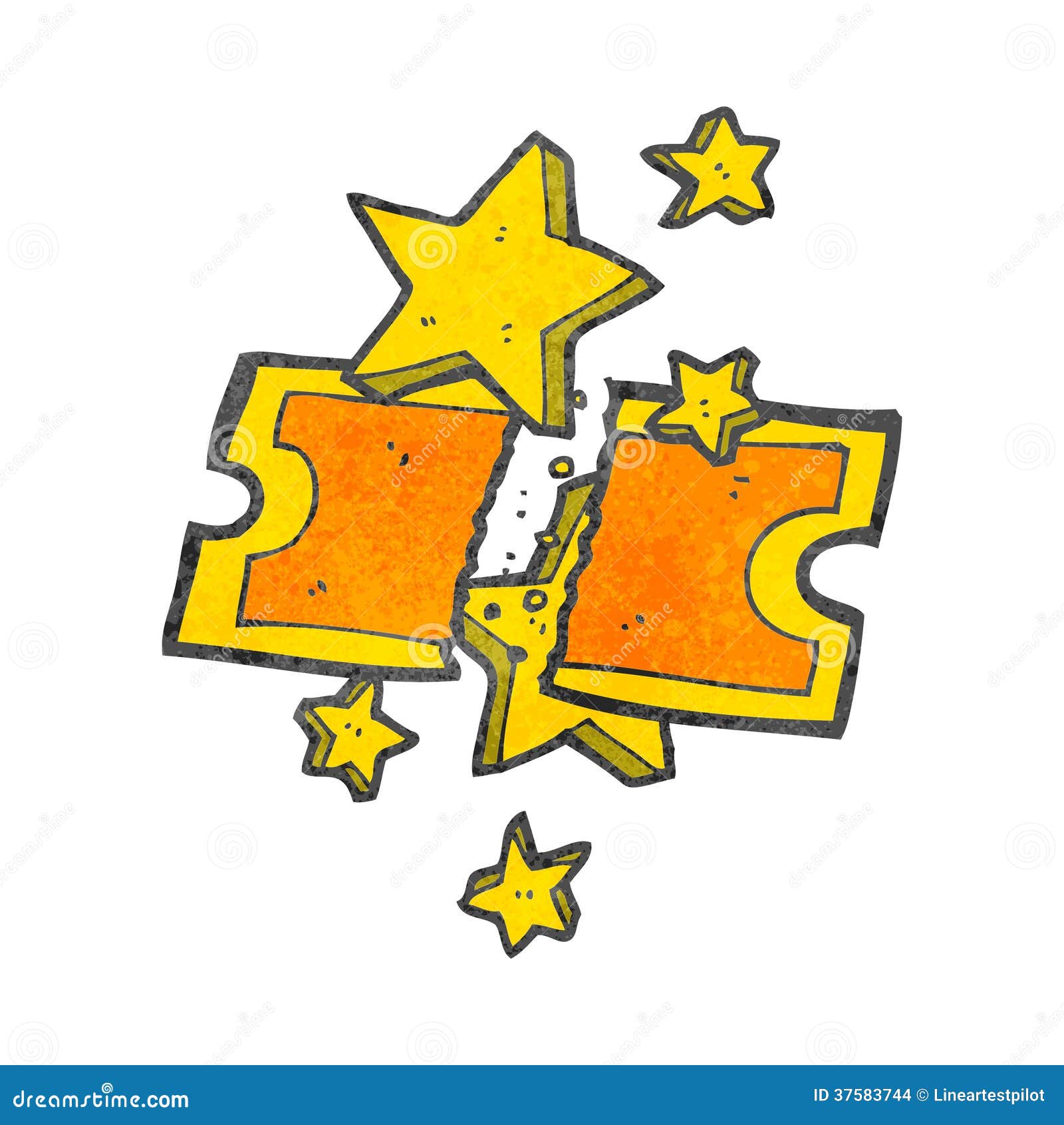 Retro cartoon magic ticket stock vector. Illustration of painted - 37583744