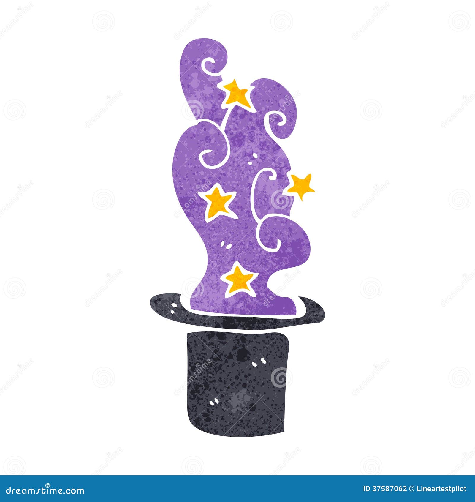Retro Cartoon Magic Top Hat Stock Vector - Illustration of cute ...