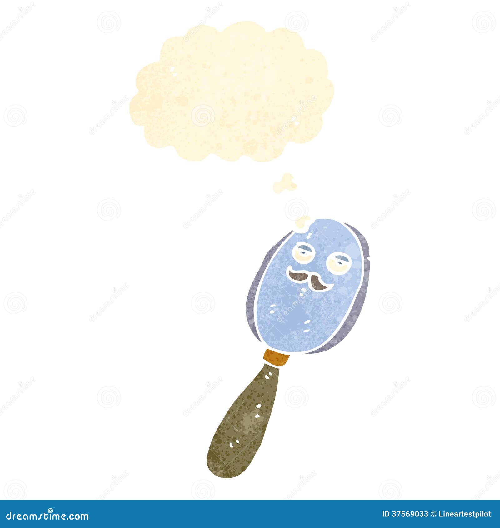Retro Cartoon Magnifying Glass Stock Vector - Illustration of character ...