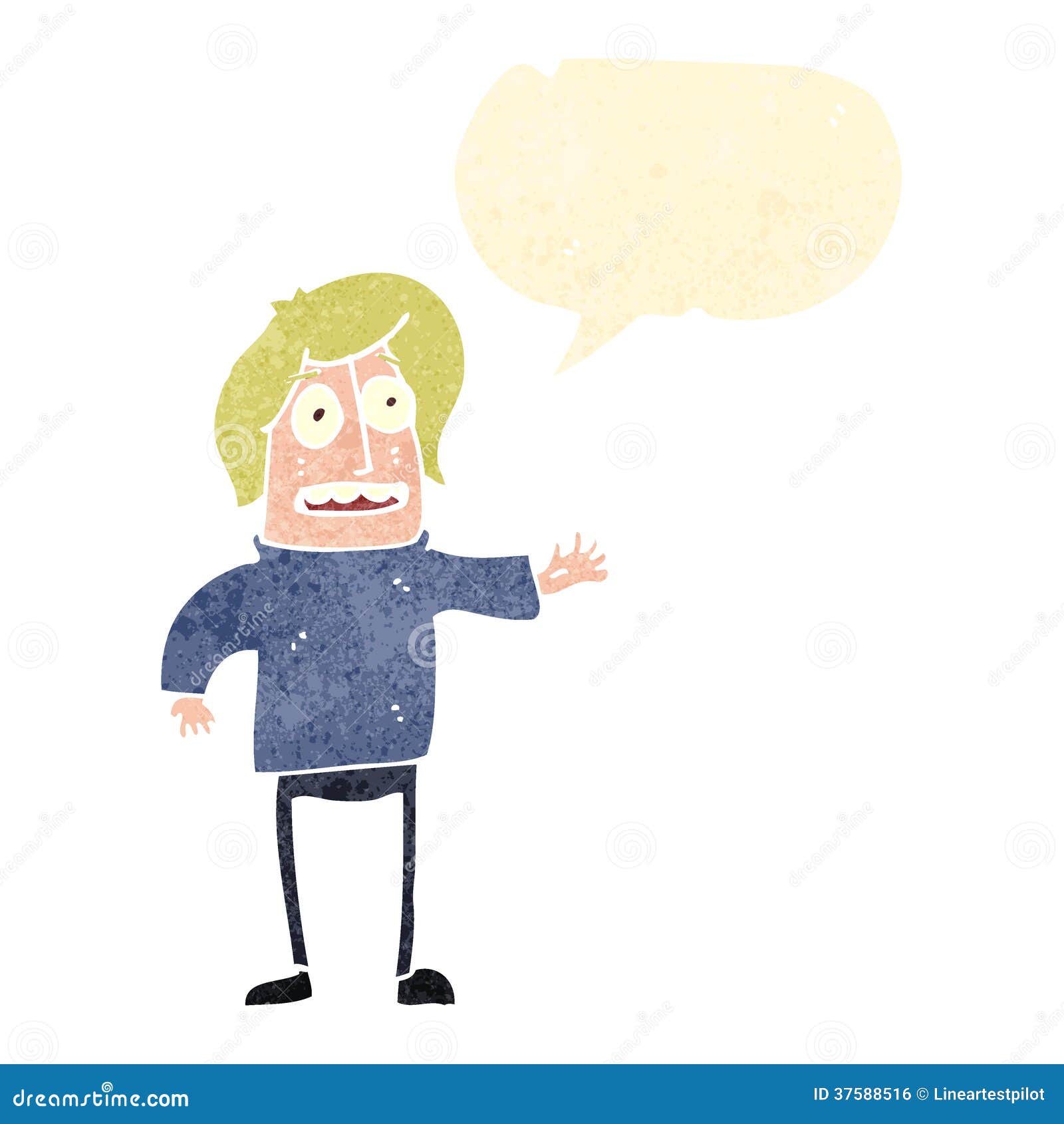 Retro Cartoon Man Asking Question Stock Vector - Illustration of bubble ...