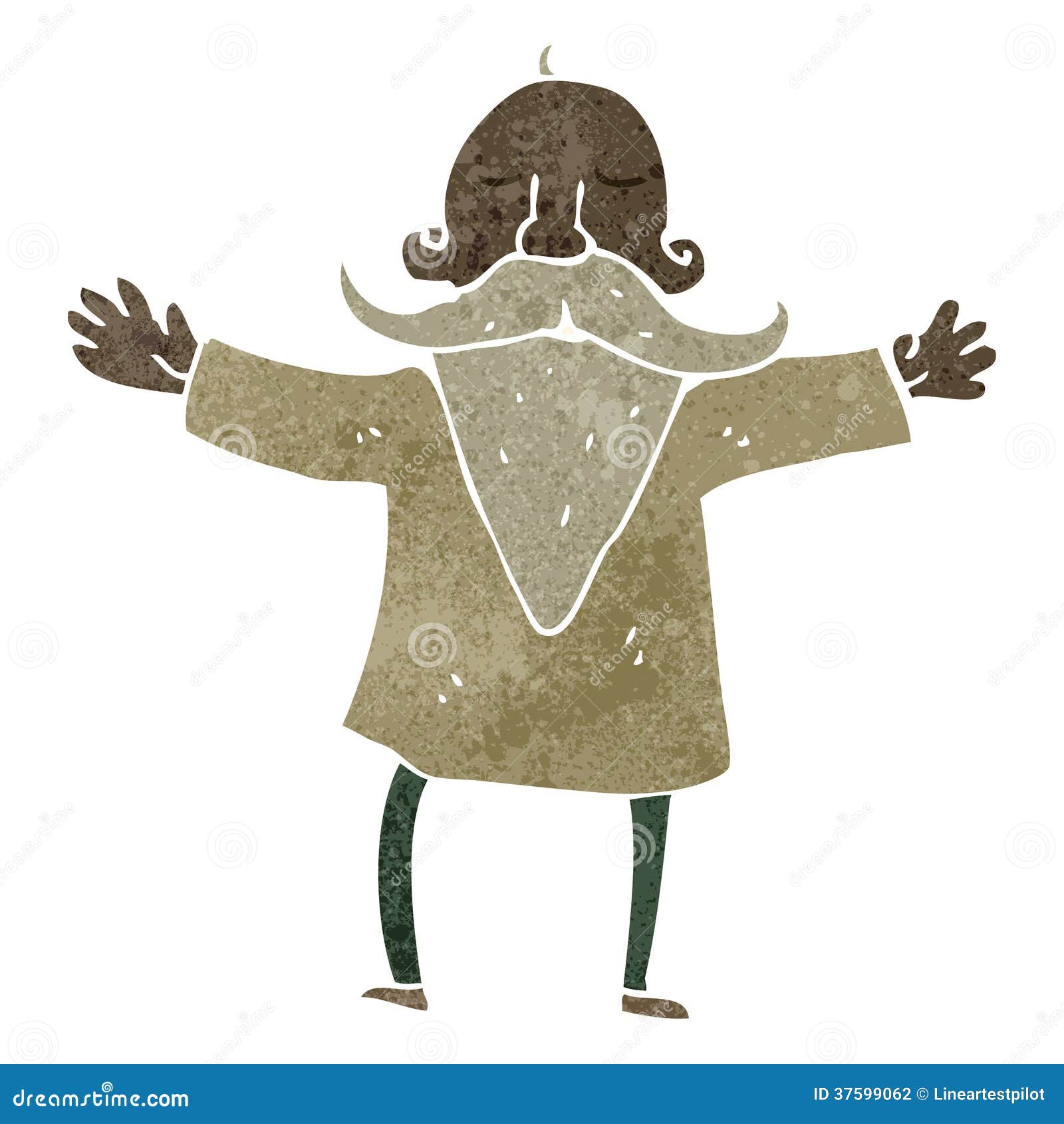Retro Cartoon Man with Beard Stock Vector - Illustration of hand, male ...