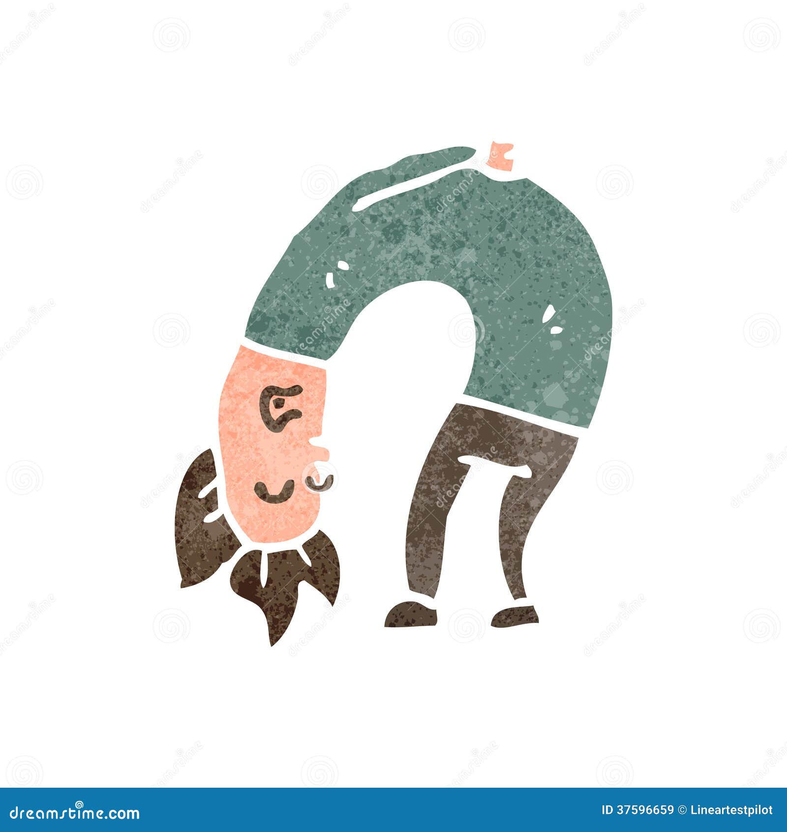 Retro Cartoon Man Bending Over Stock Vector - Illustration of textured ...
