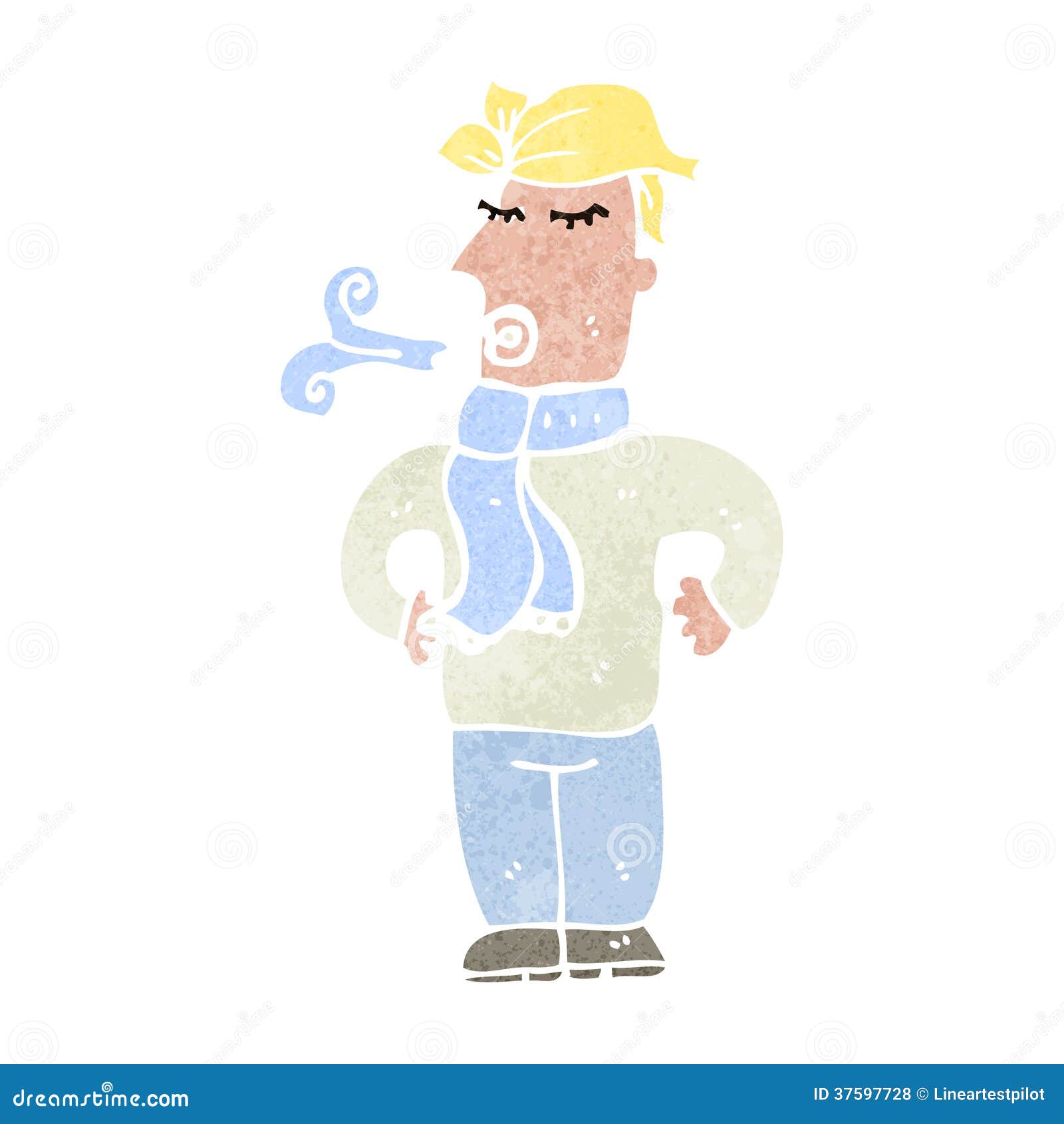 Retro Cartoon Man in Cold Weather Stock Vector - Illustration of cute ...