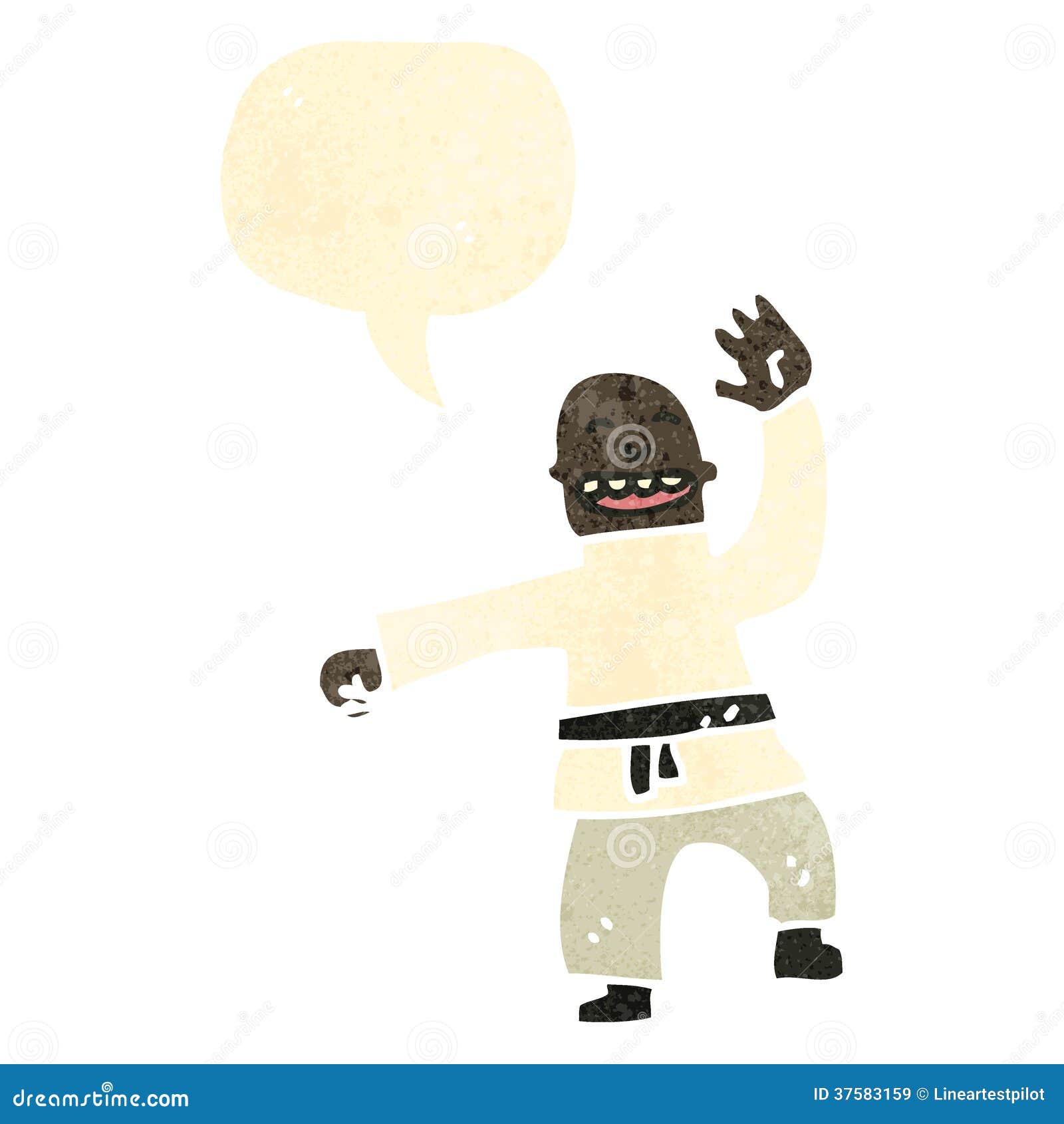 Retro Cartoon Man Doing Karate Chop Stock Vector - Illustration of ...