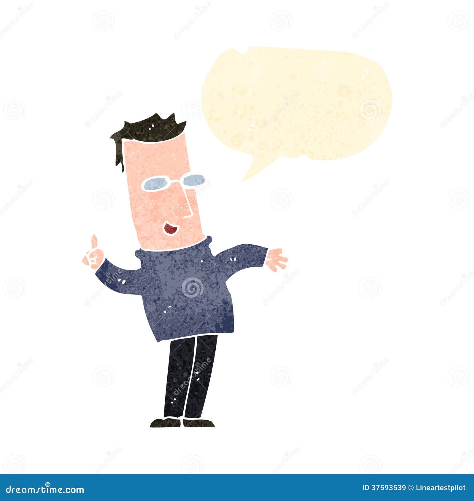 Retro Cartoon Man Explaining His Idea Stock Vector - Illustration of ...