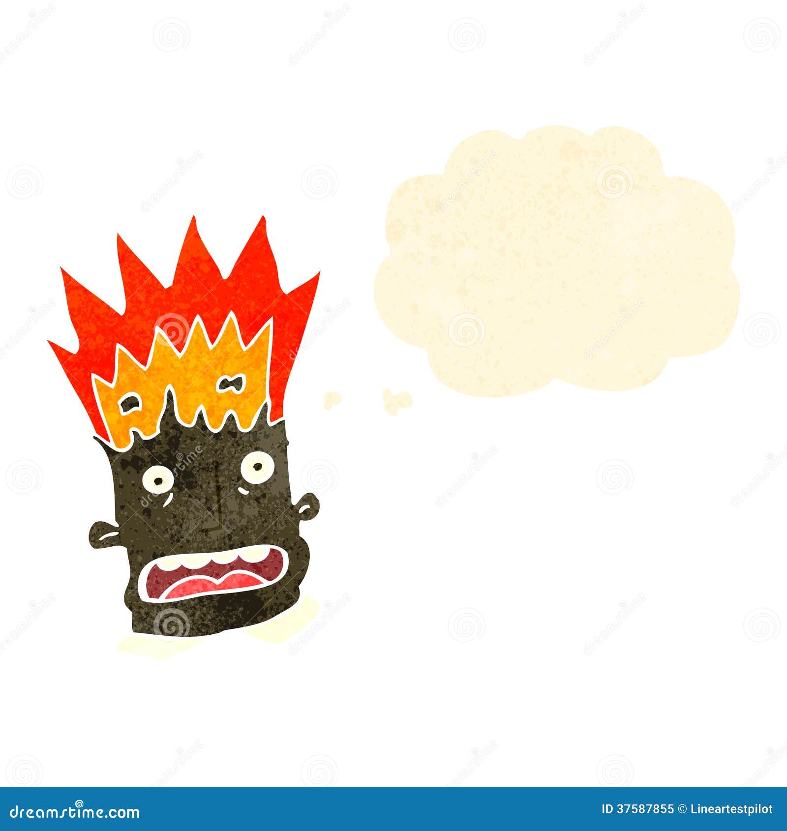 Retro Cartoon Man with Exploding Head Stock Illustration - Illustration ...
