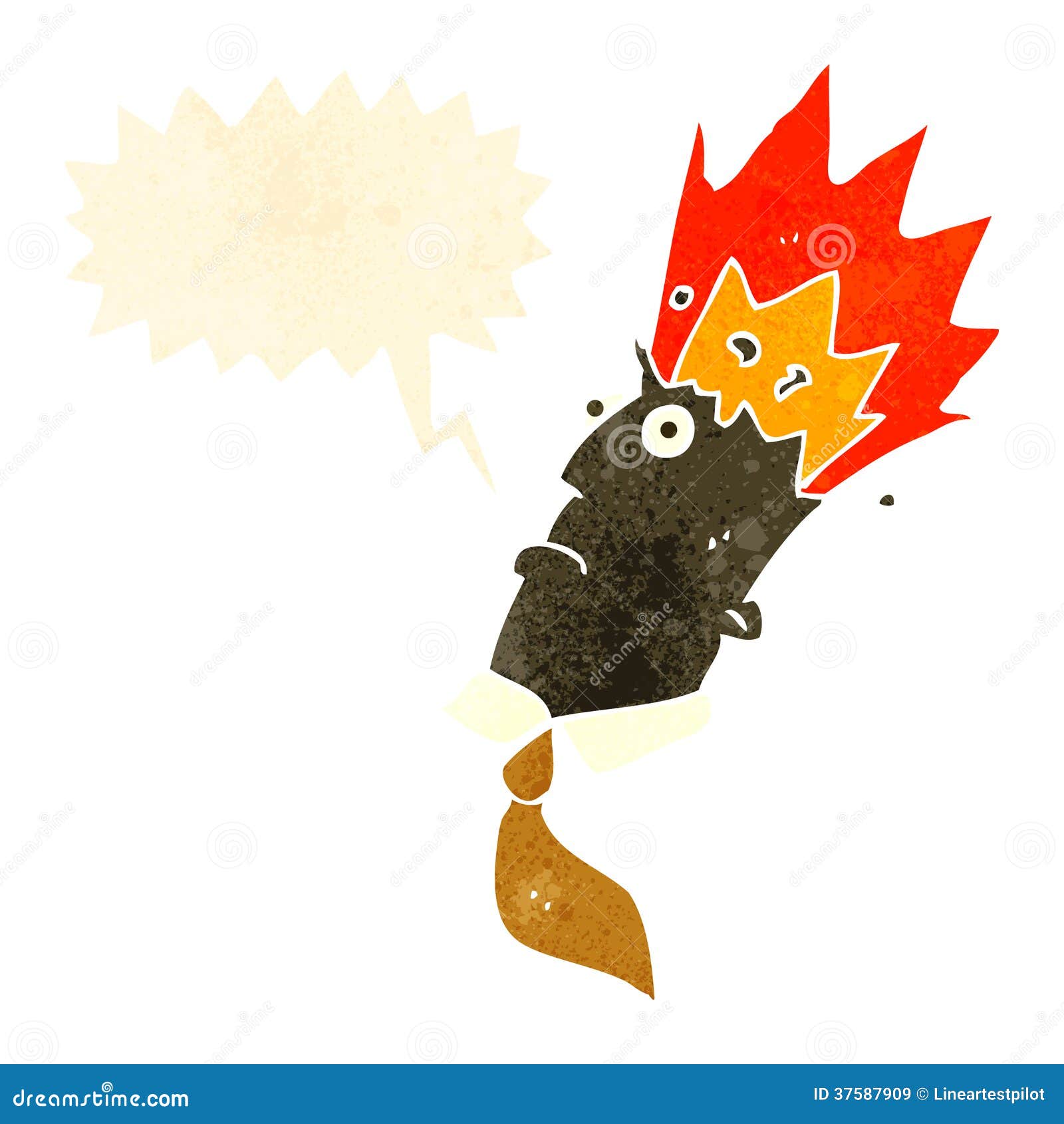 Retro Cartoon Man with Exploding Head Stock Illustration - Illustration ...